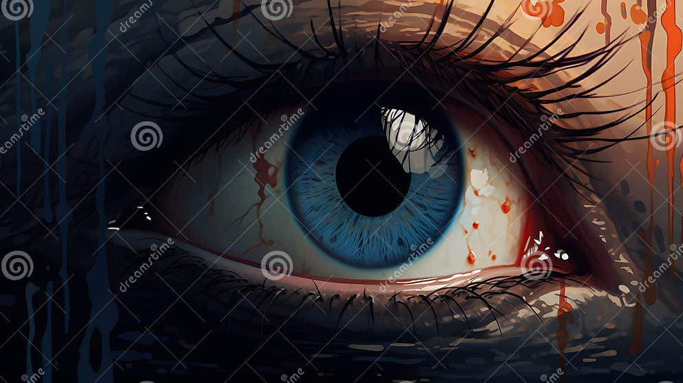 An Eye Distorted by War stock photo. Image of color - 307062986