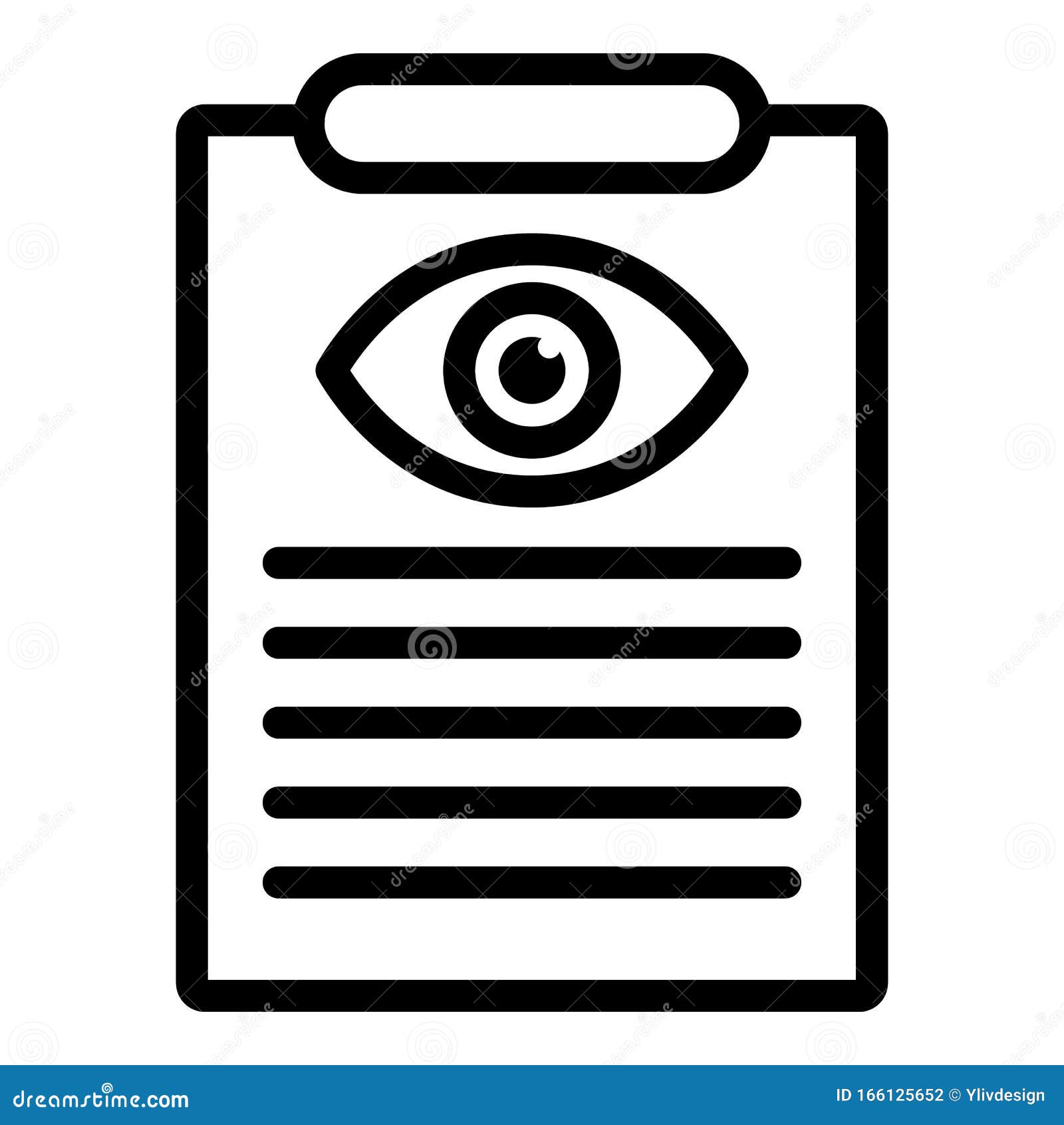 Eye Doctor Document Icon, Outline Style Stock Vector - Illustration of ...