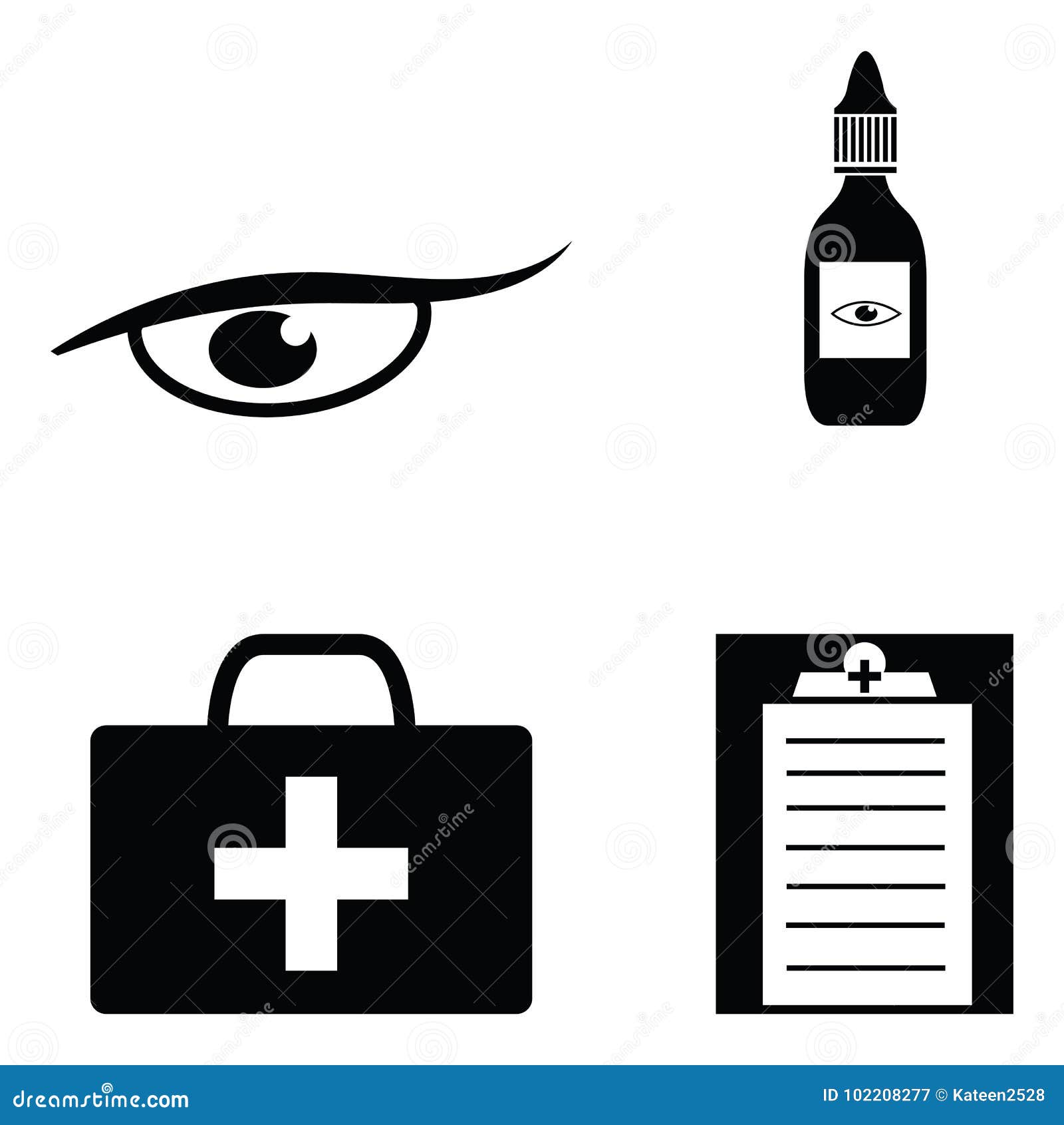 Eye doctor icon set stock vector. Illustration of care - 102208277