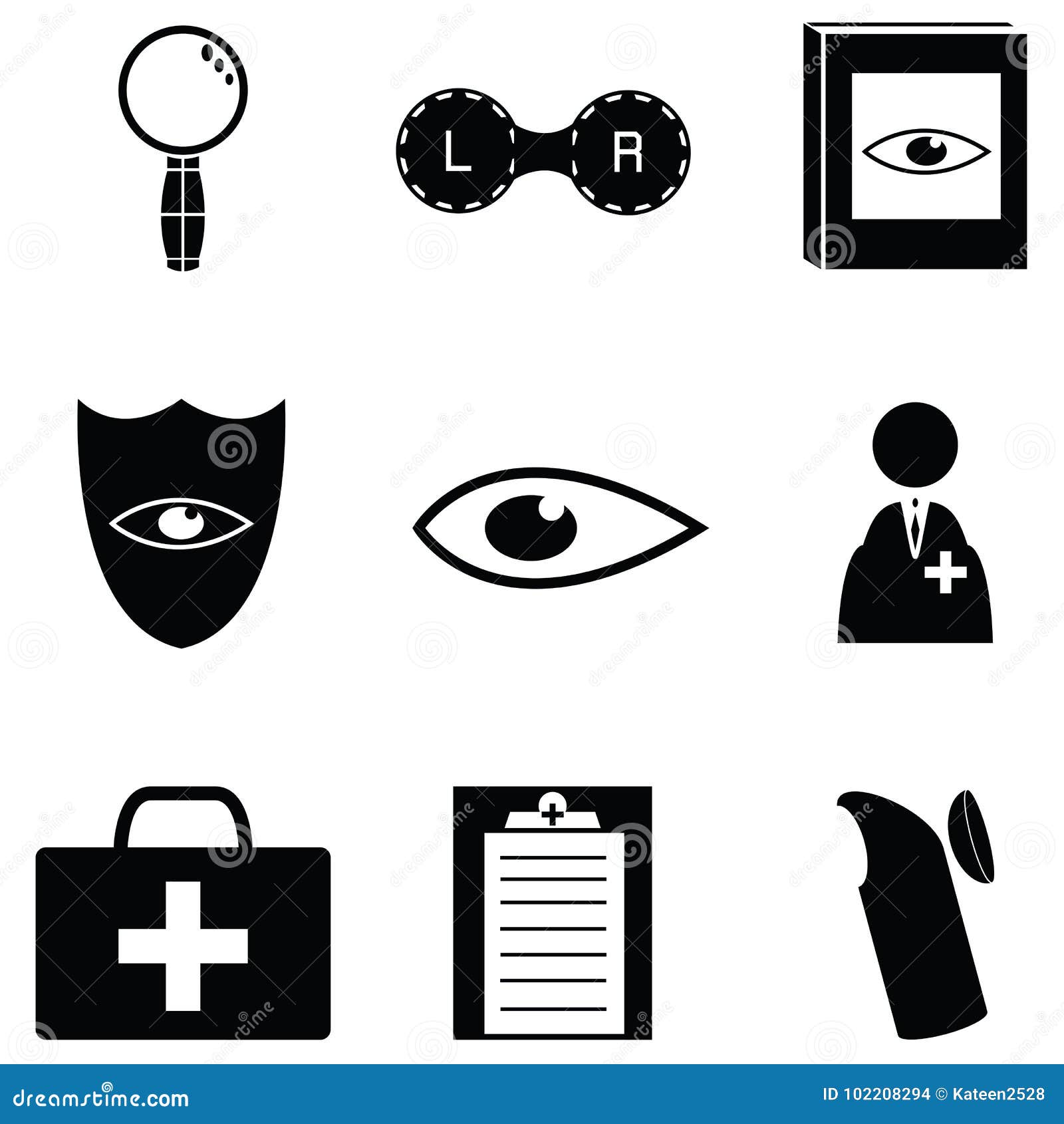 Eye doctor icon set stock vector. Illustration of vector - 102208294
