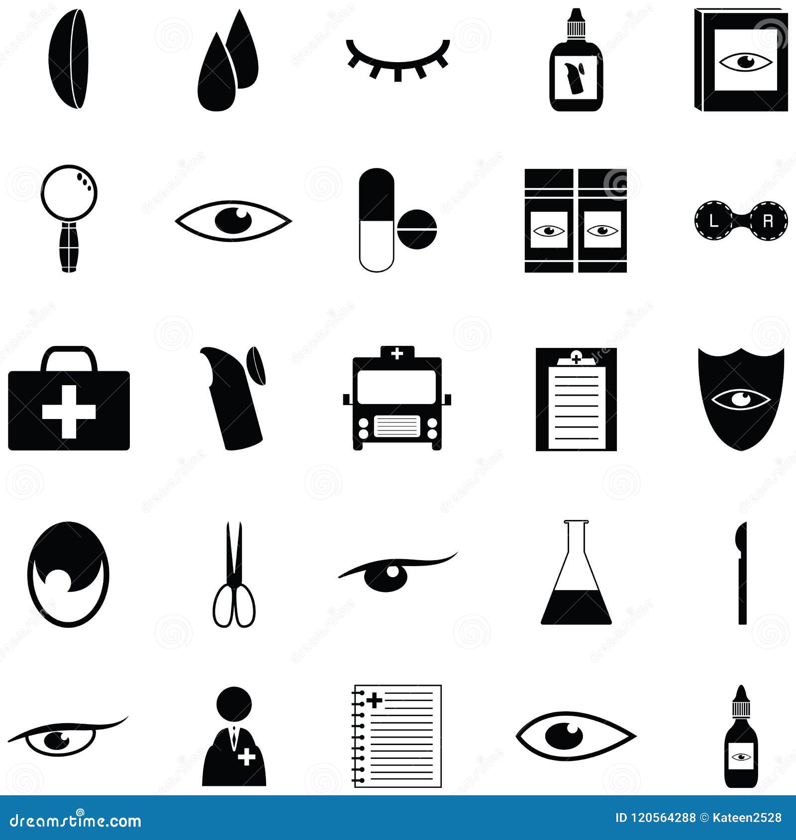 Eye doctor icon set stock vector. Illustration of contact - 120564288