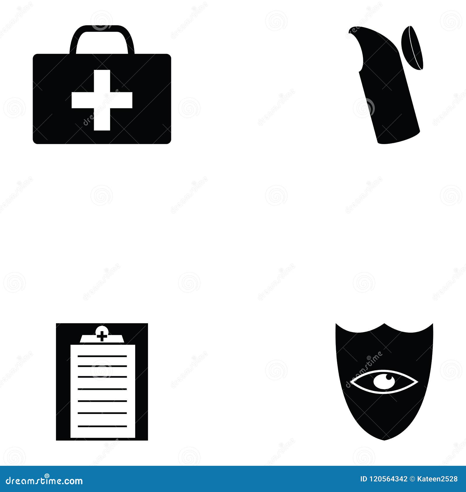 Eye doctor icon set stock vector. Illustration of optical - 120564342
