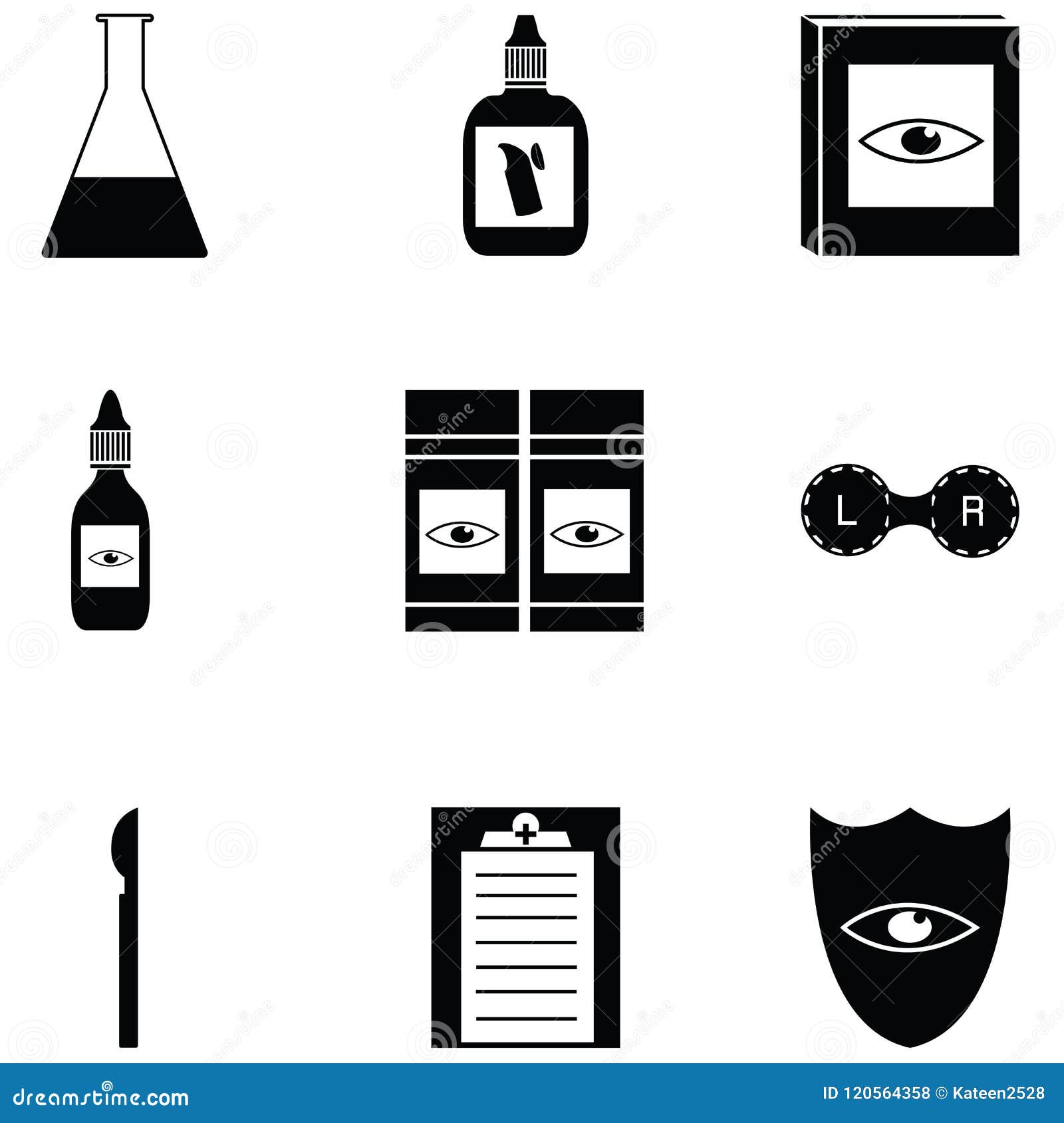 Eye doctor icon set stock vector. Illustration of symbol - 120564358
