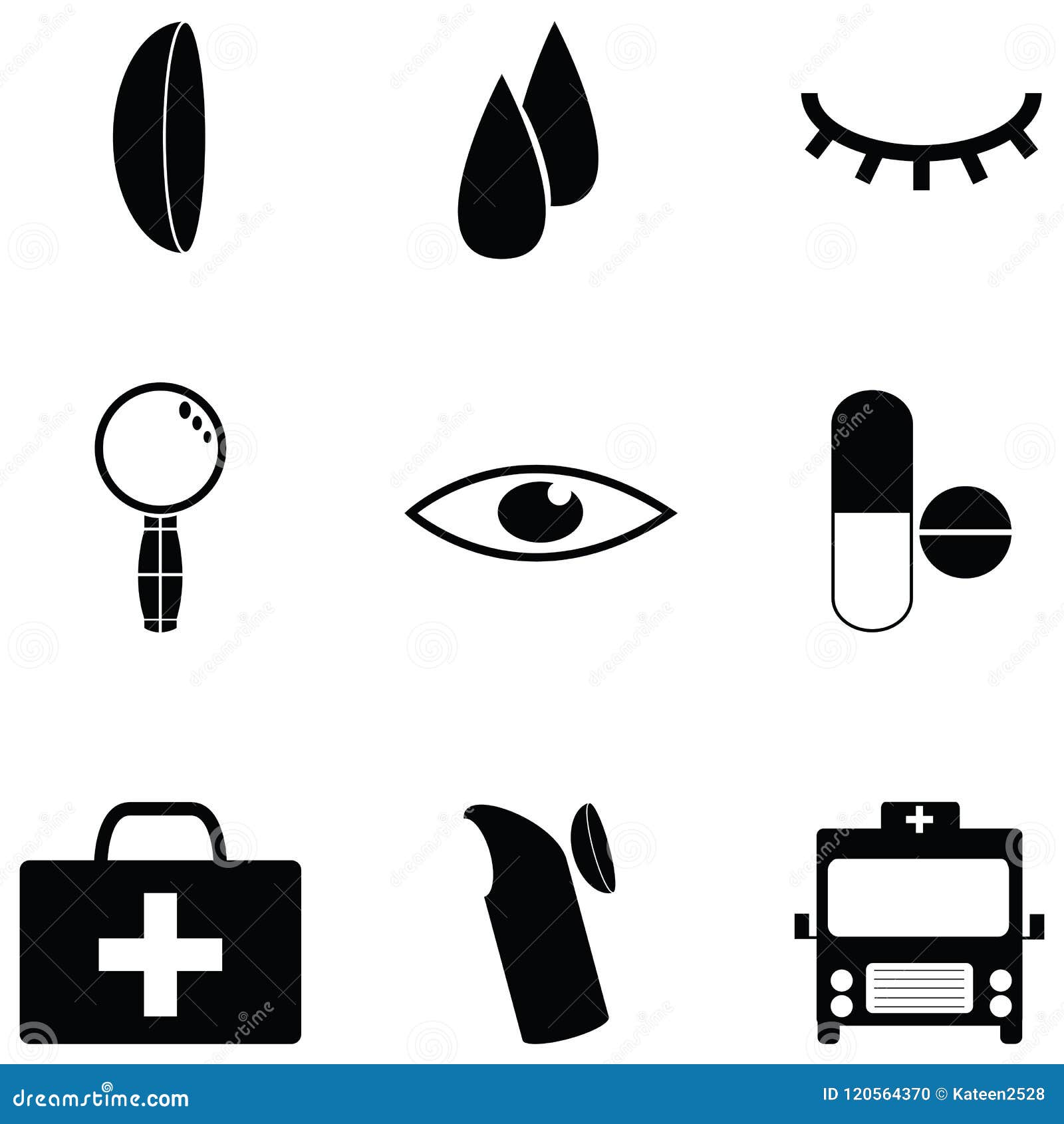 Eye doctor icon set stock vector. Illustration of vector - 120564370