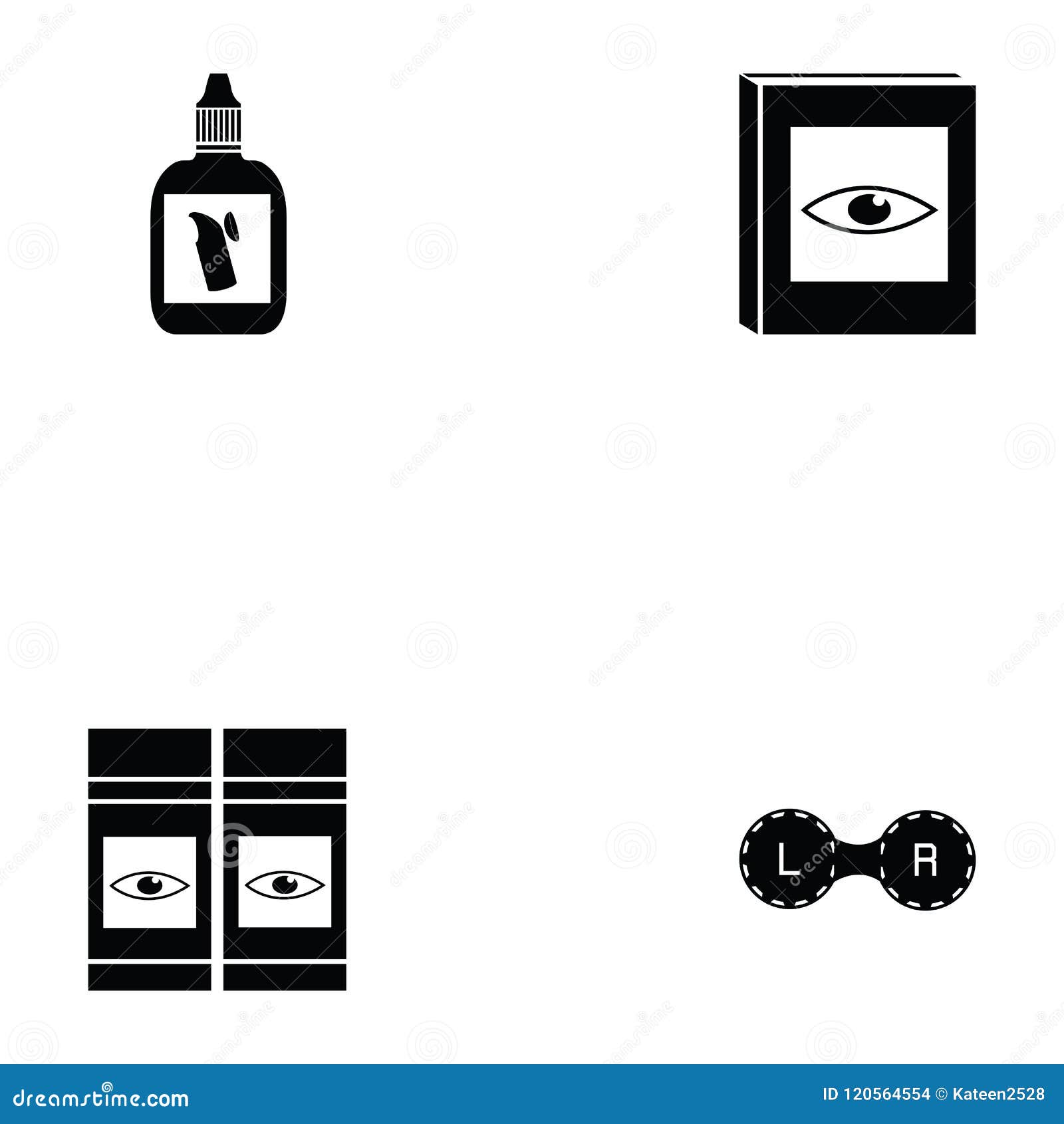 Eye doctor icon set stock vector. Illustration of eyesight - 120564554