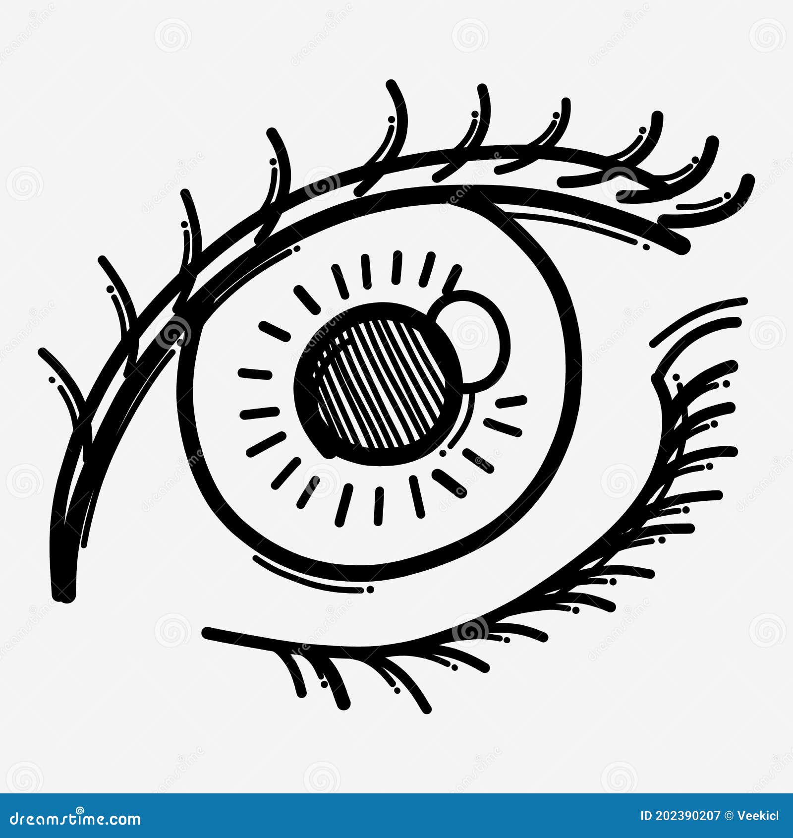 Eye Doodle Vector Icon. Drawing Sketch Illustration Hand Drawn Line ...