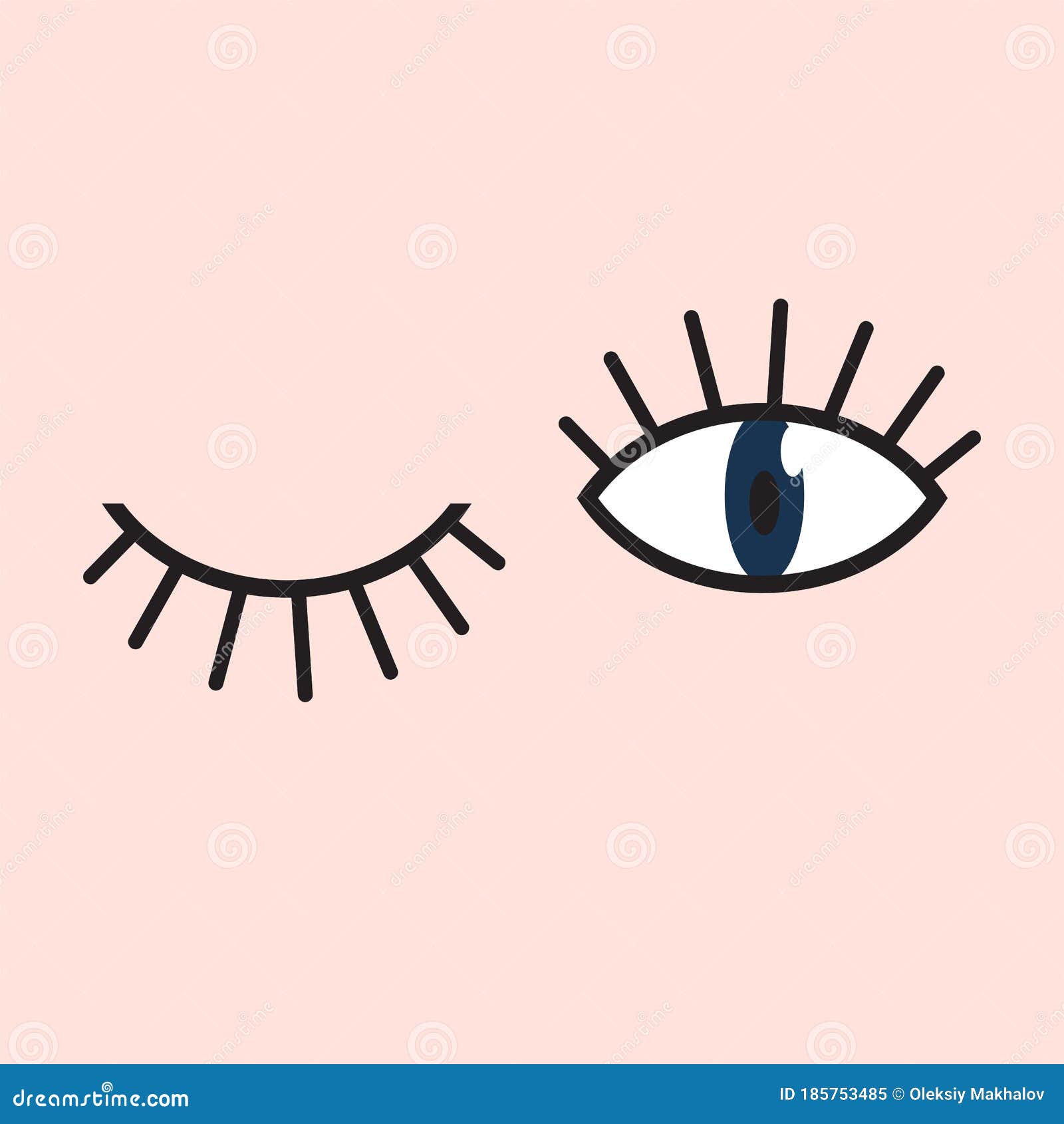 Eye Doodles Hand Drawing. Open and Winking Eyes Stock Vector ...