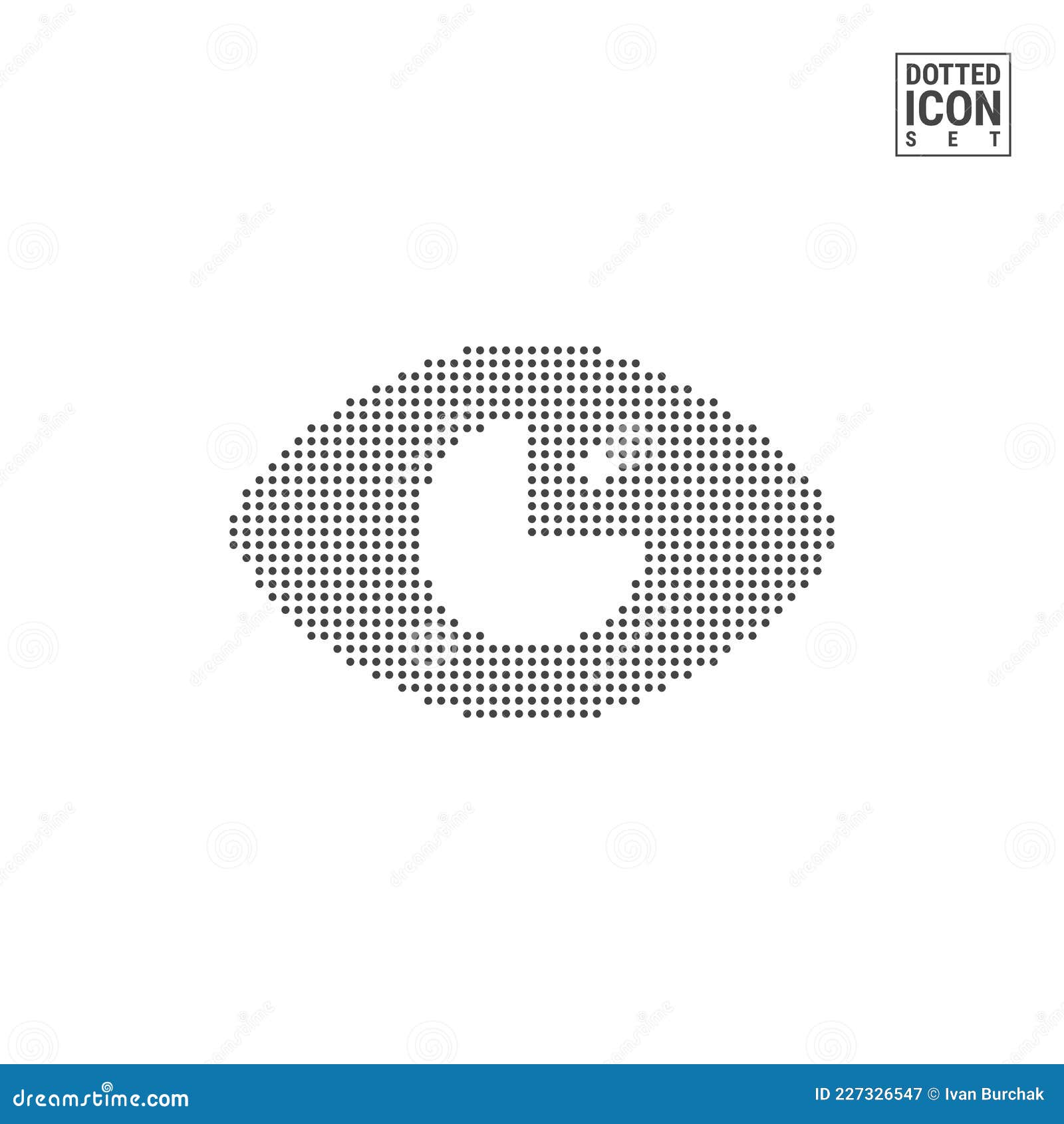 Eye Dot Pattern Icon. Human Sight Dotted Icon Isolated on White. Vector ...
