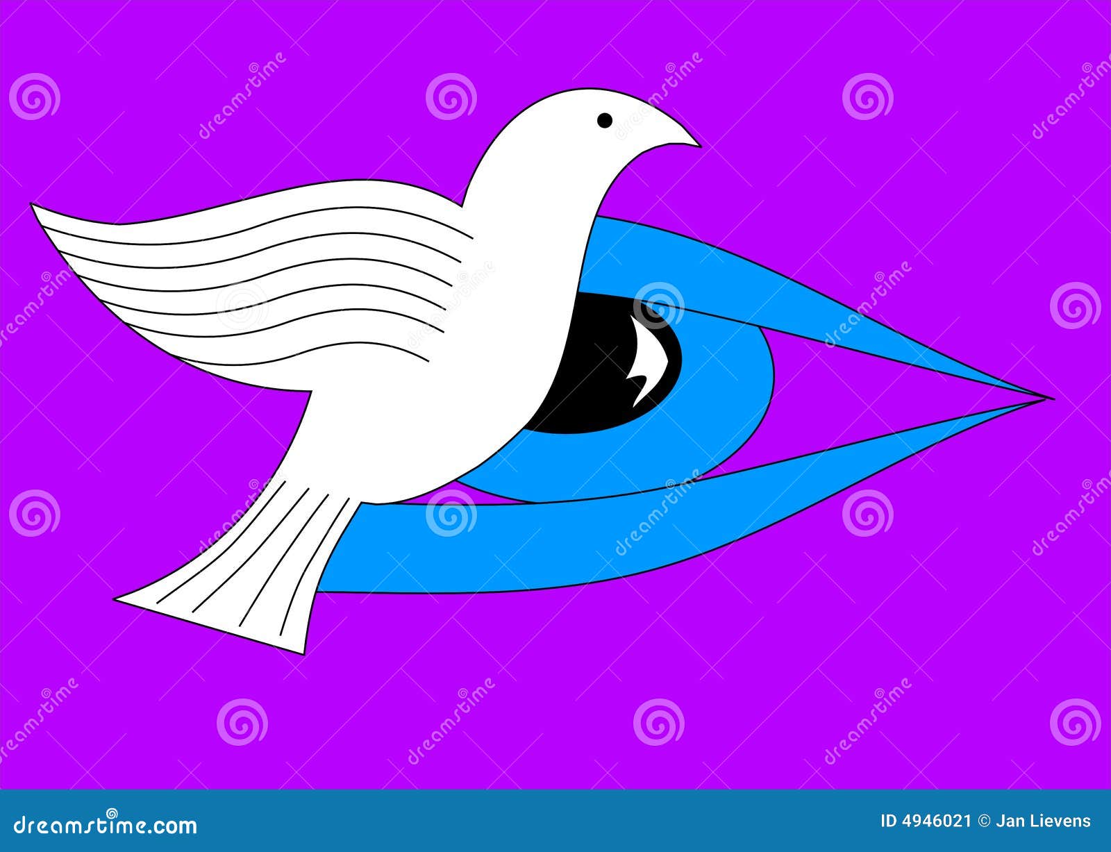Eye on the dove of peace stock vector. Illustration of wings - 4946021