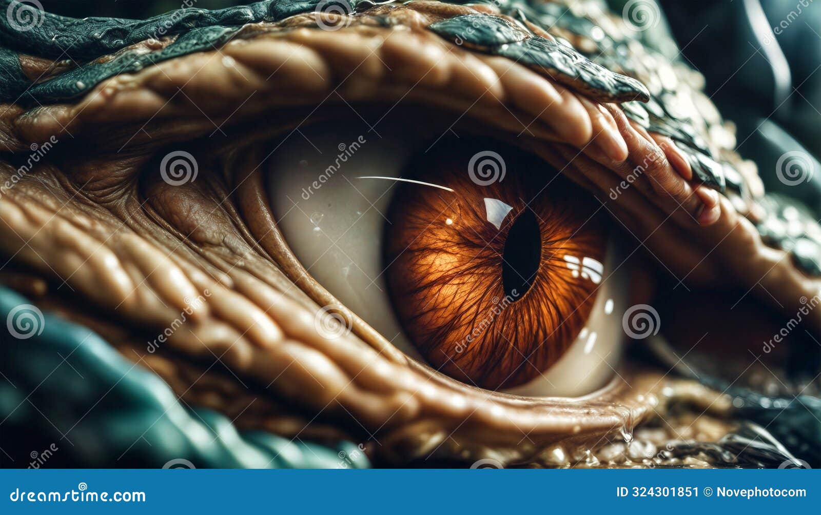 Eye of the Dragon. Close-up Look of a Fantastic Dragon Stock ...