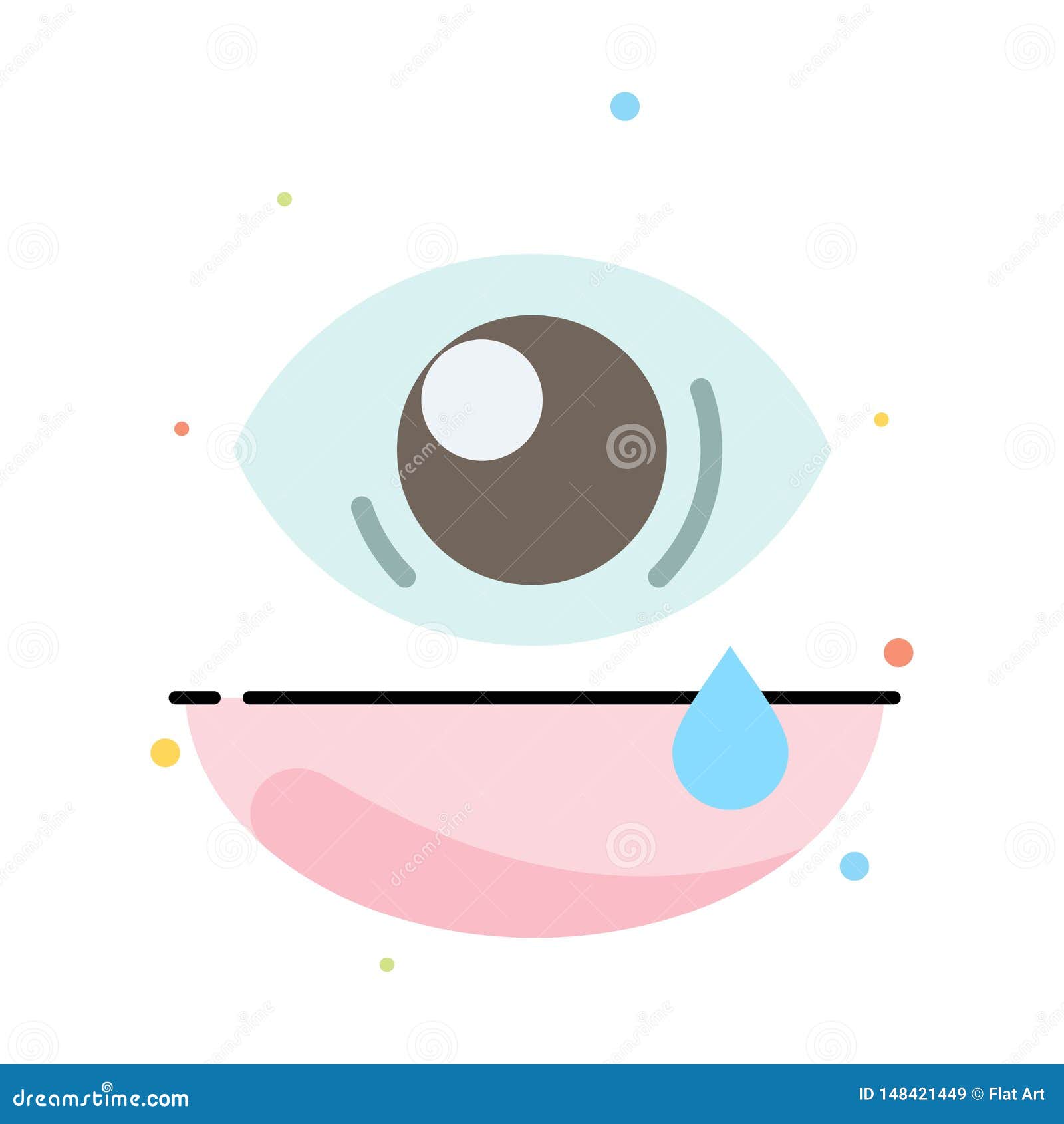 Eye, Droop, Eye, Sad Abstract Flat Color Icon Template Stock Vector ...