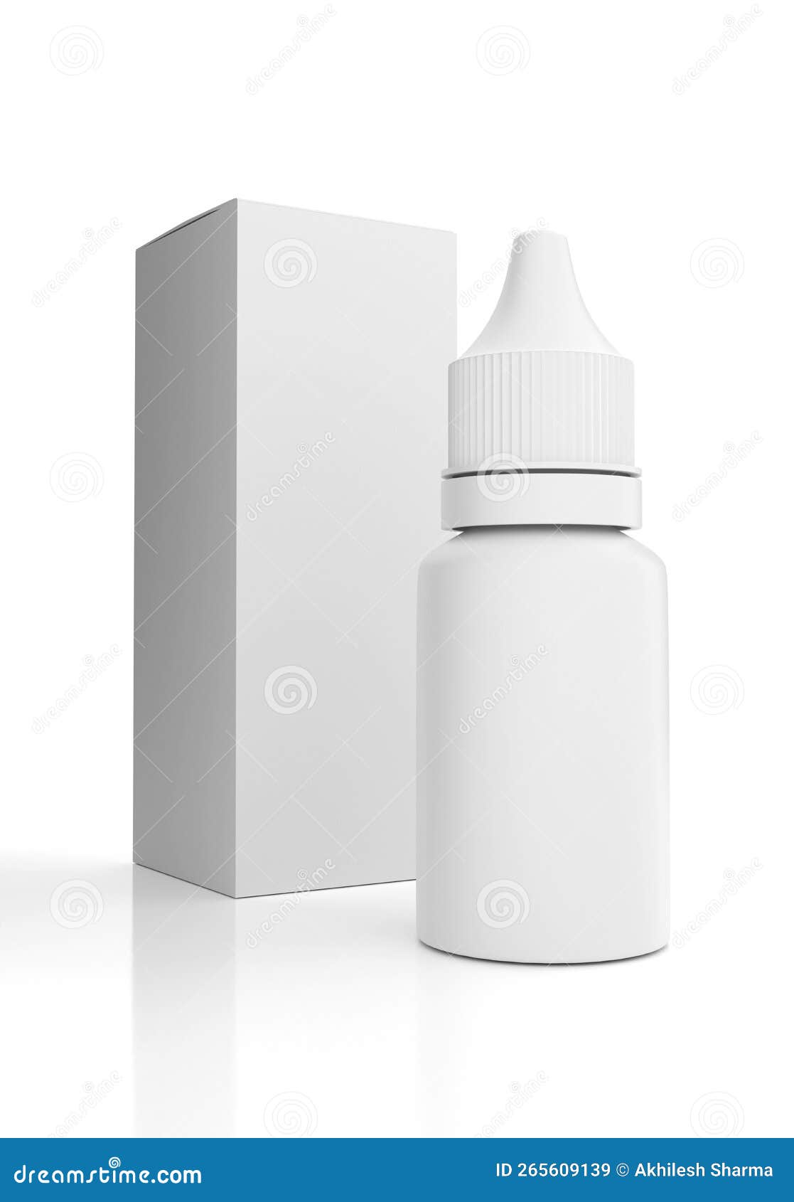 Eye Drop Bottle and Box Mockup Isolated on White Background - 3D ...