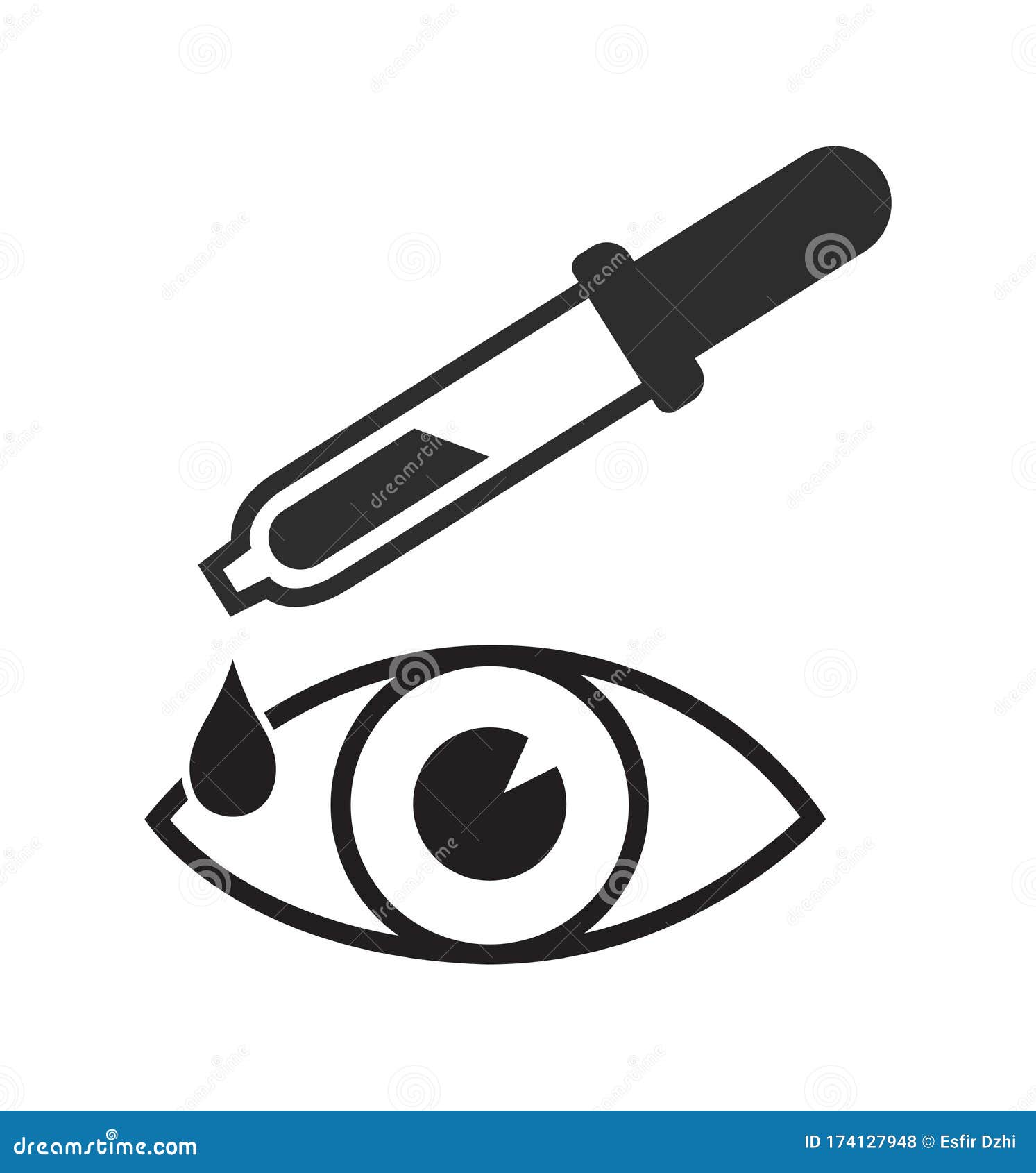 Eye Drop Icon Dropper Vector Isolated on White Stock Vector ...