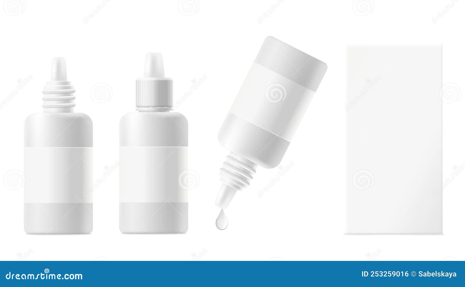 Eye Drops Blank Bottles and Box Template Realistic Vector Illustration ...