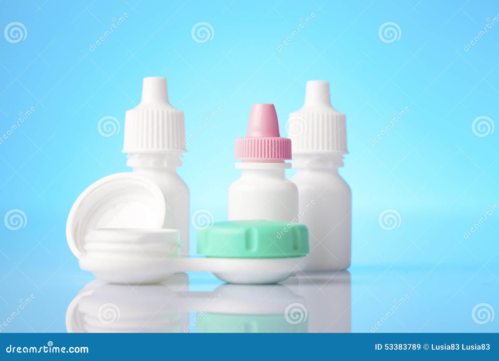 Eye Drops on Blue Background Stock Image - Image of looking, clean ...