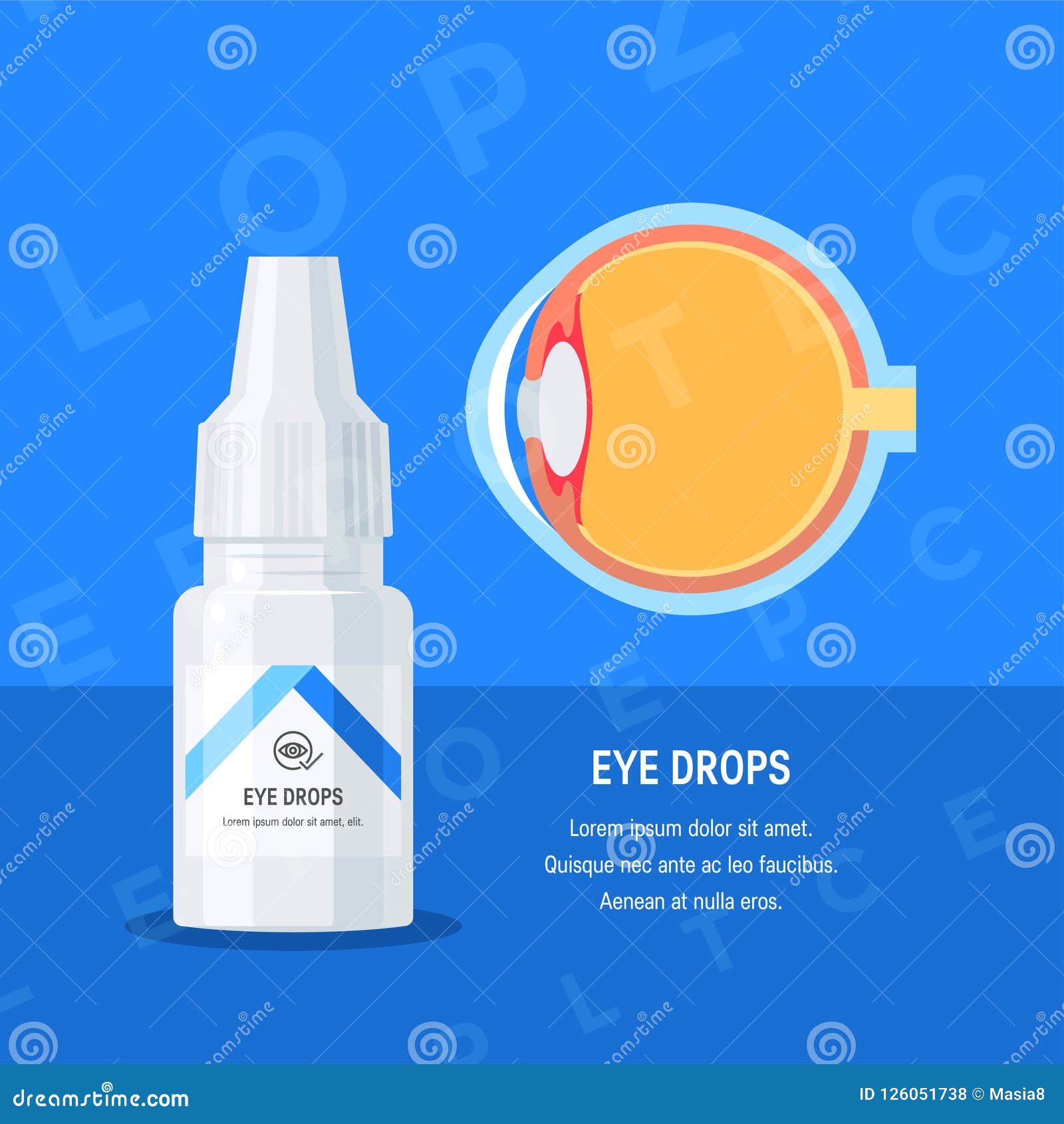 Eye drops in flat style stock illustration. Illustration of medical ...