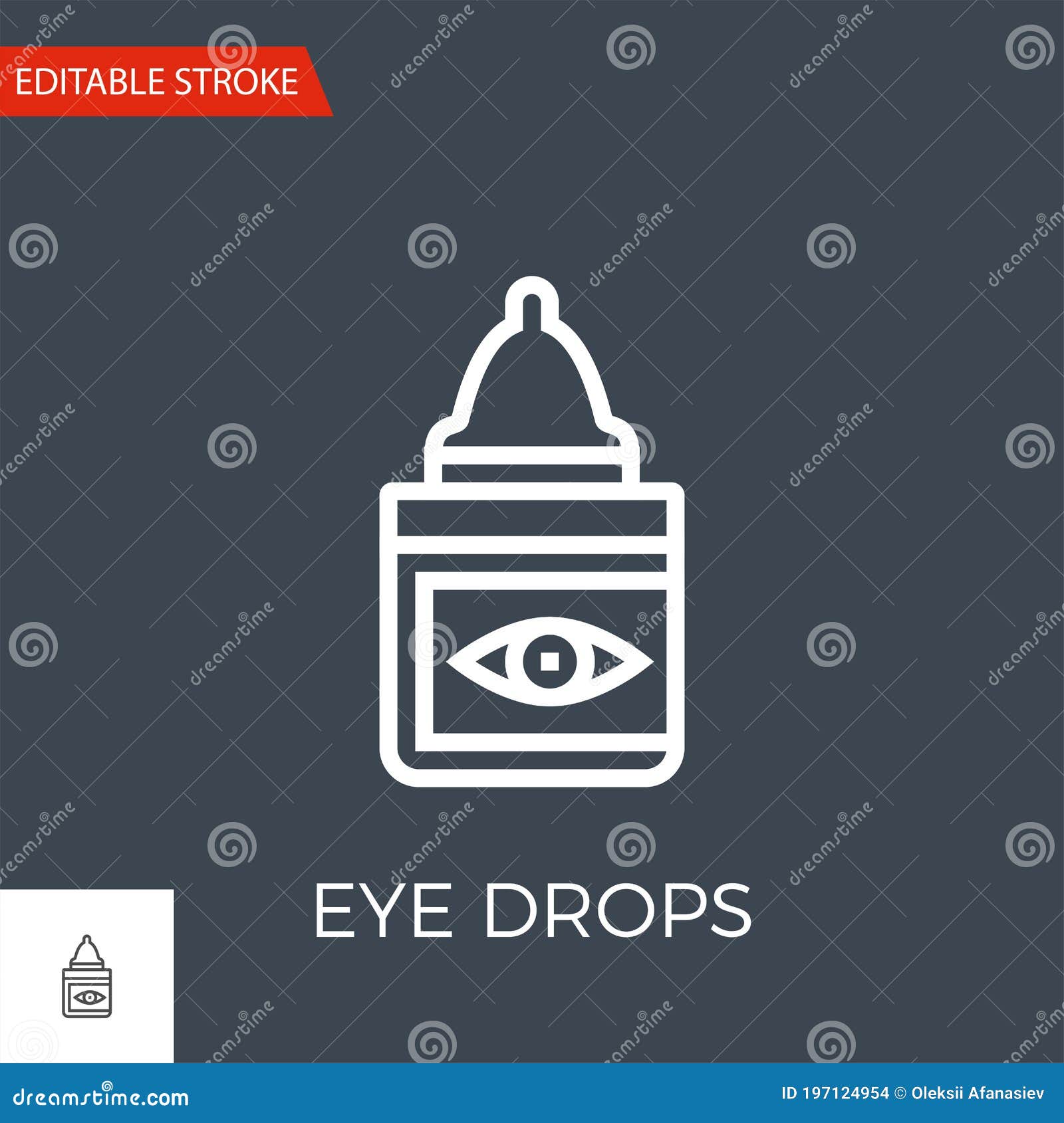 Eye Drops Vector Icon stock vector. Illustration of graphic - 197124954