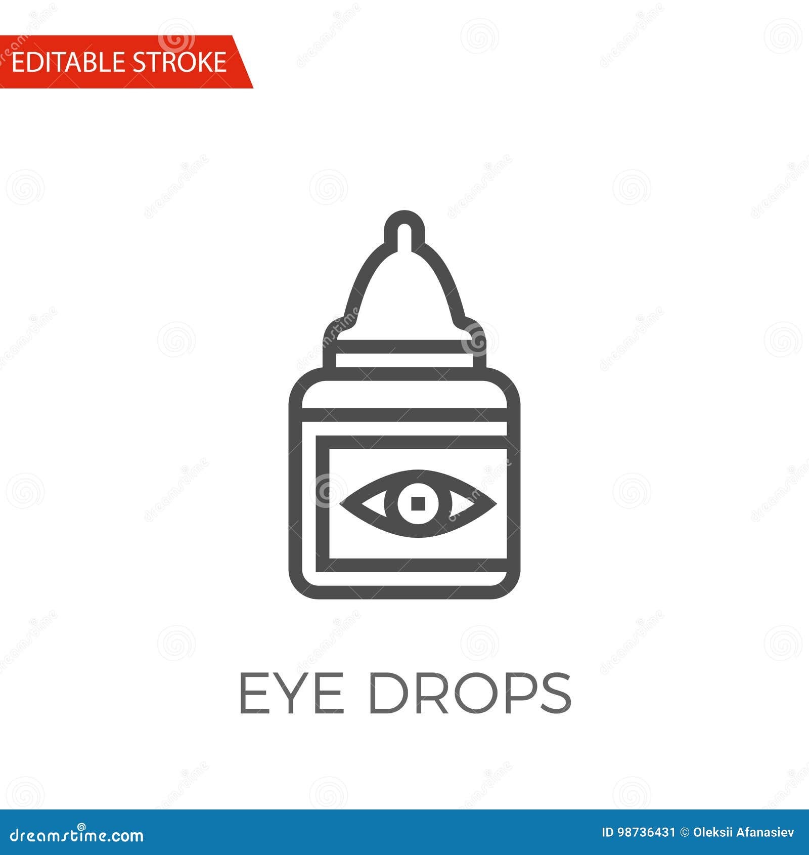 Eye Drops Vector Icon stock vector. Illustration of object - 98736431