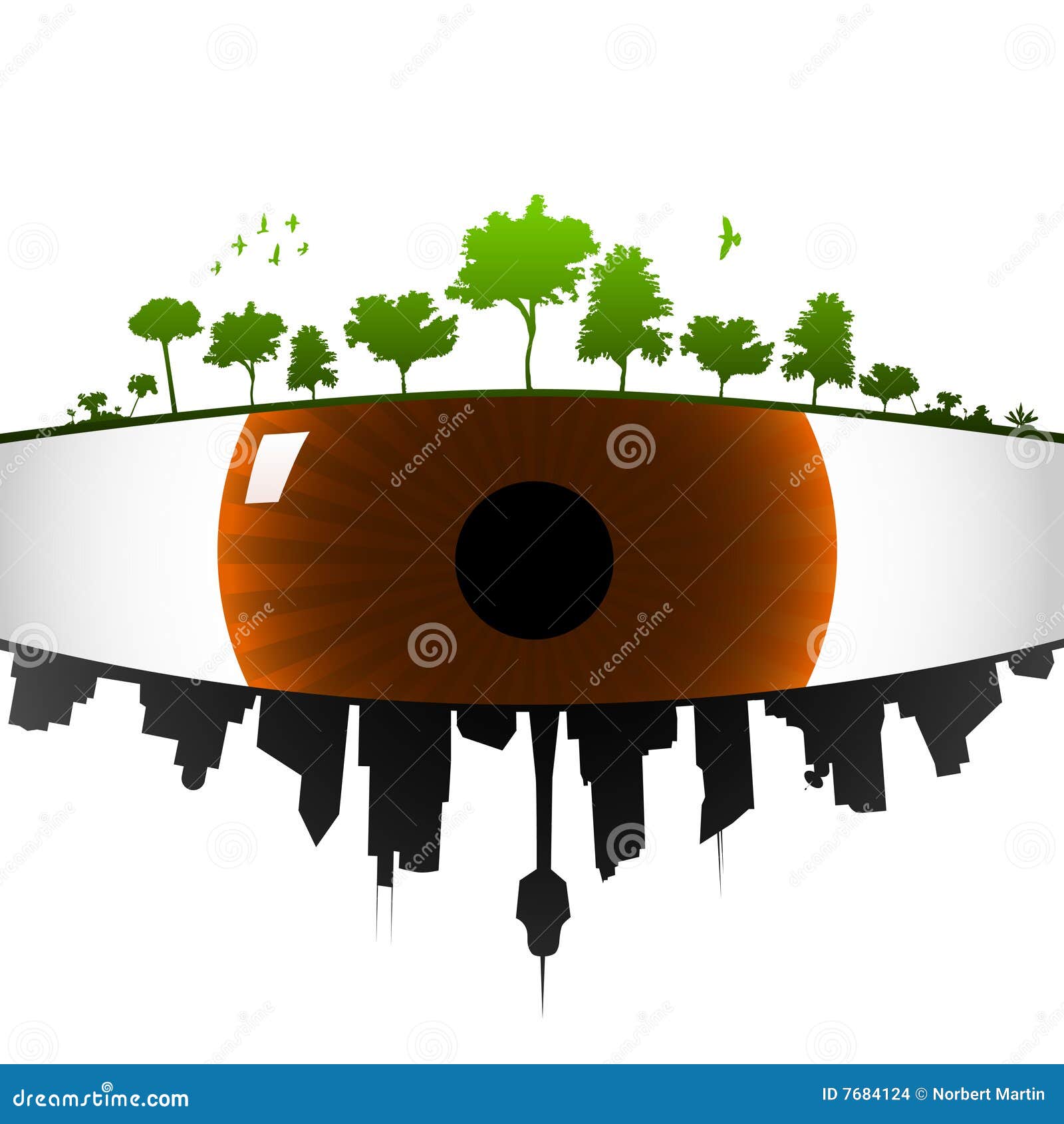 Eye on Earth stock vector. Illustration of clean, future - 7684124