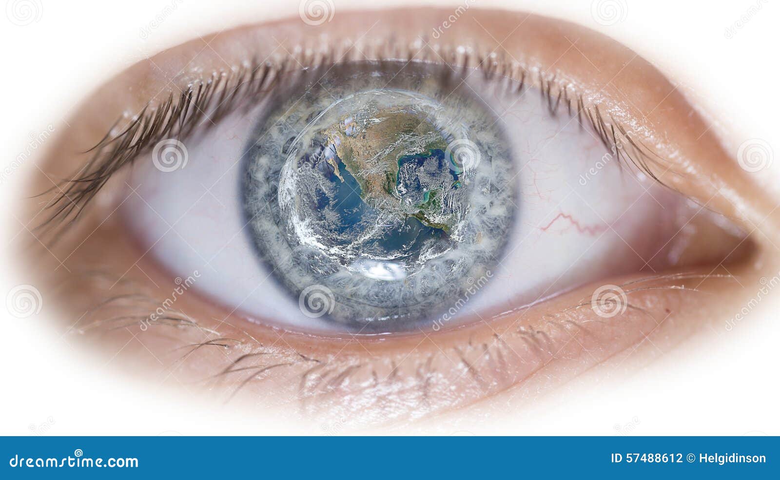 Eye with earth image stock photo. Image of peace, globe - 57488612