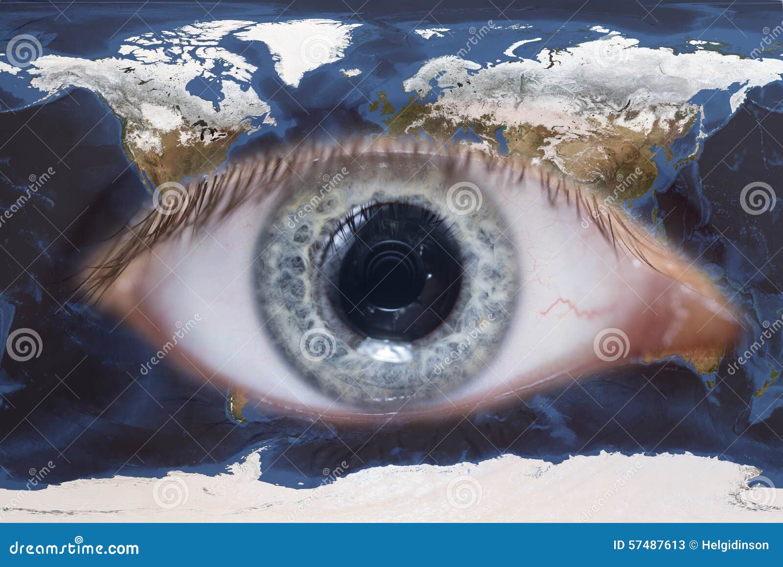 Eye and earth map stock image. Image of water, communications - 57487613