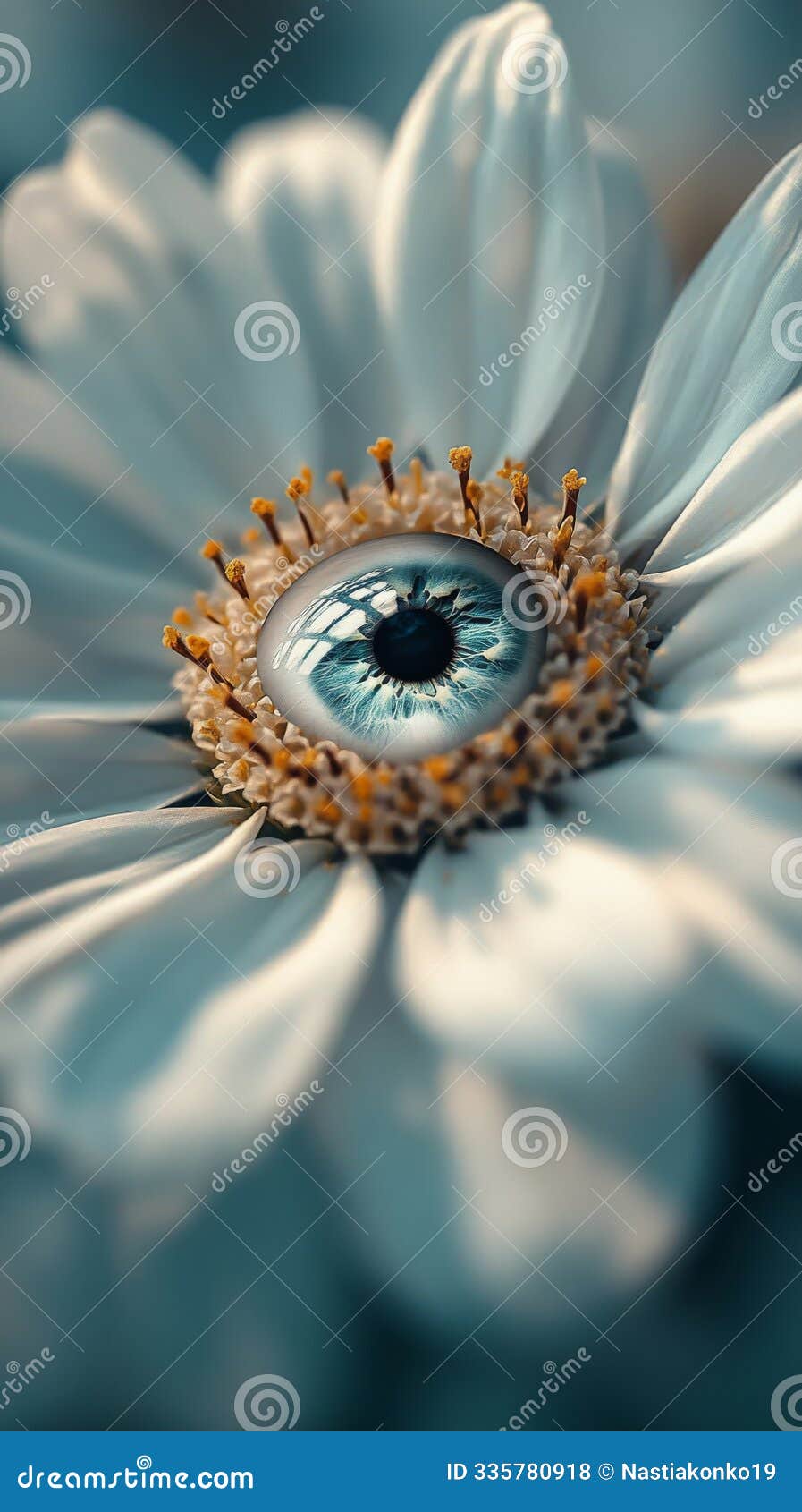 Eye Embedded in a Daisy Flower, Surreal Concept Stock Photo - Image of ...
