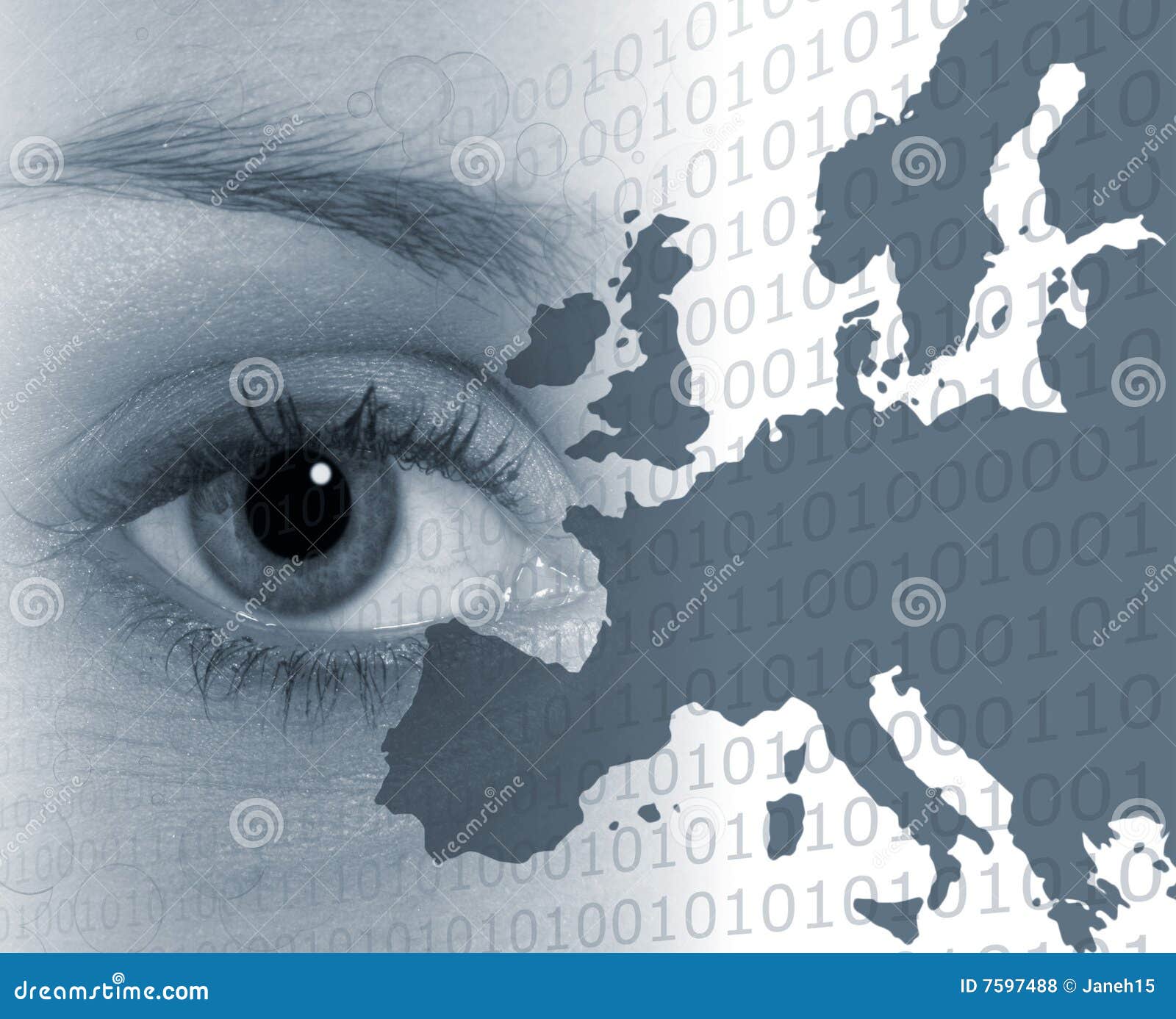 Eye on europe stock illustration. Illustration of concepts - 7597488