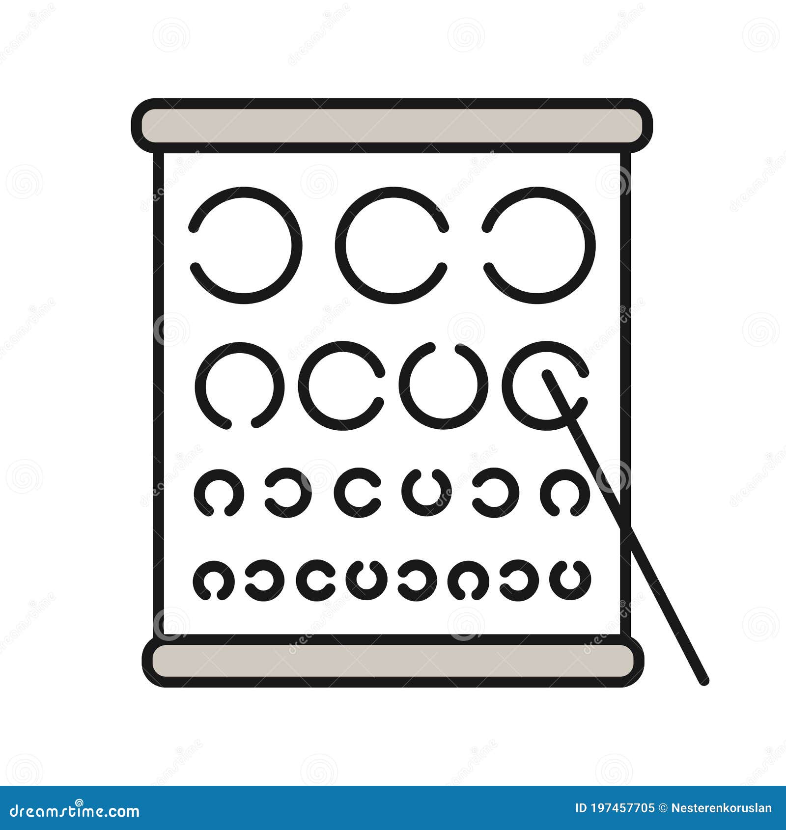 Eye Exam Chart Linear Icon Cartoon Vector | CartoonDealer.com #197158639