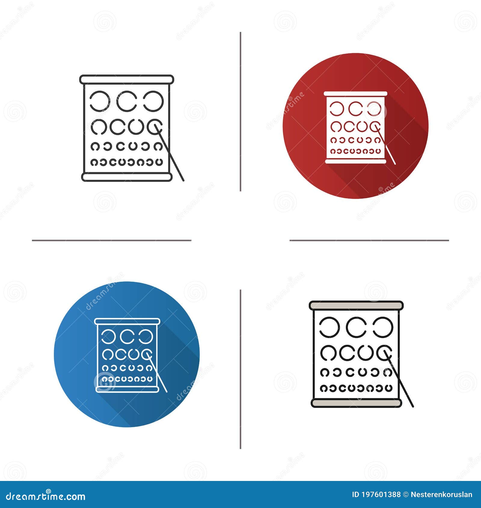 Eye Exam Chart Icon Cartoon Vector | CartoonDealer.com #200419825