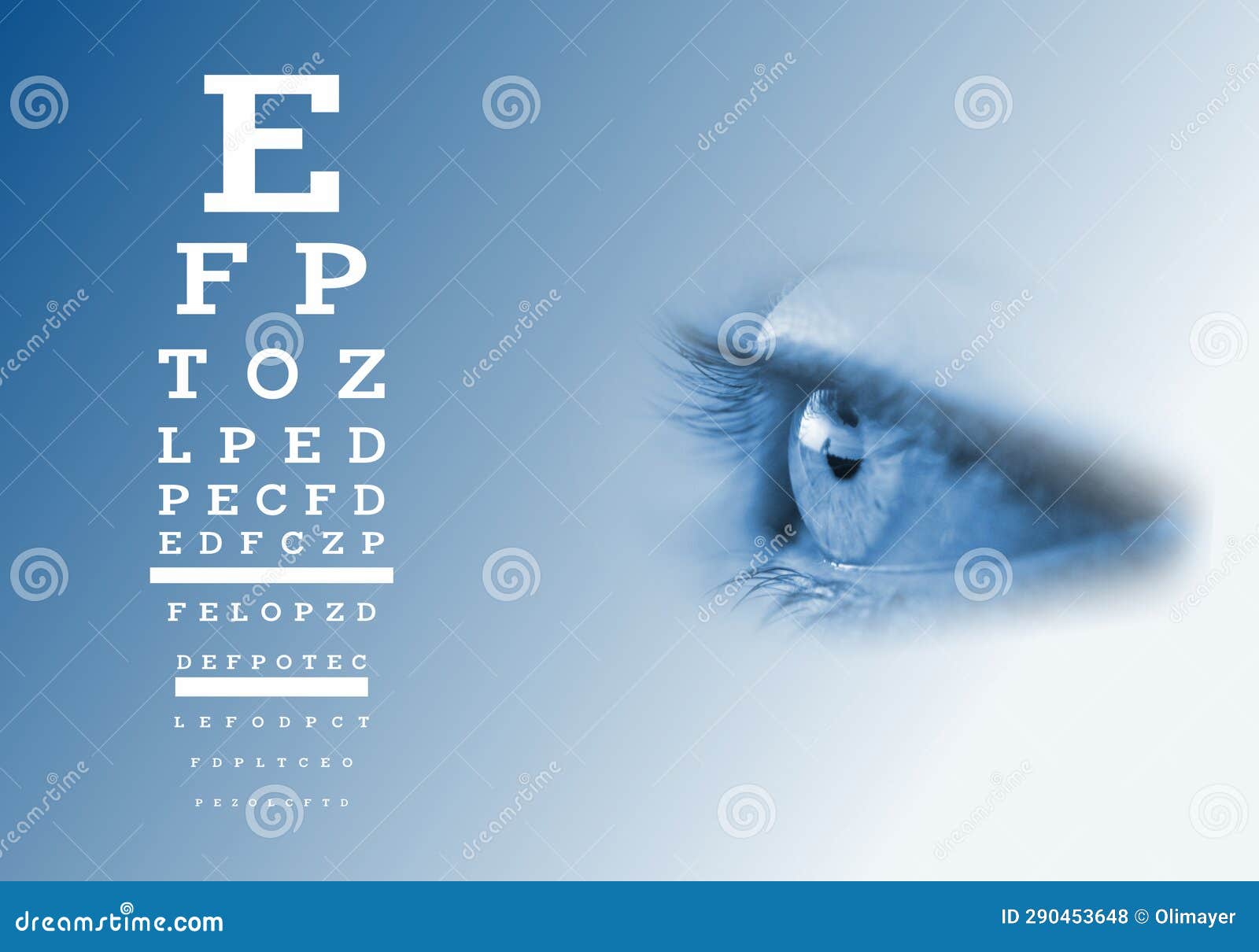 Snellen scale vision test. stock photo. Image of letters - 290453648