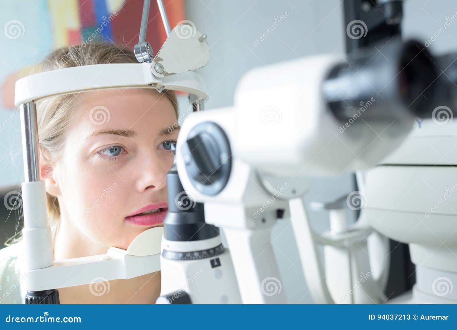 Eye Examination at Slit Lamp Stock Image - Image of cornea, closeup ...