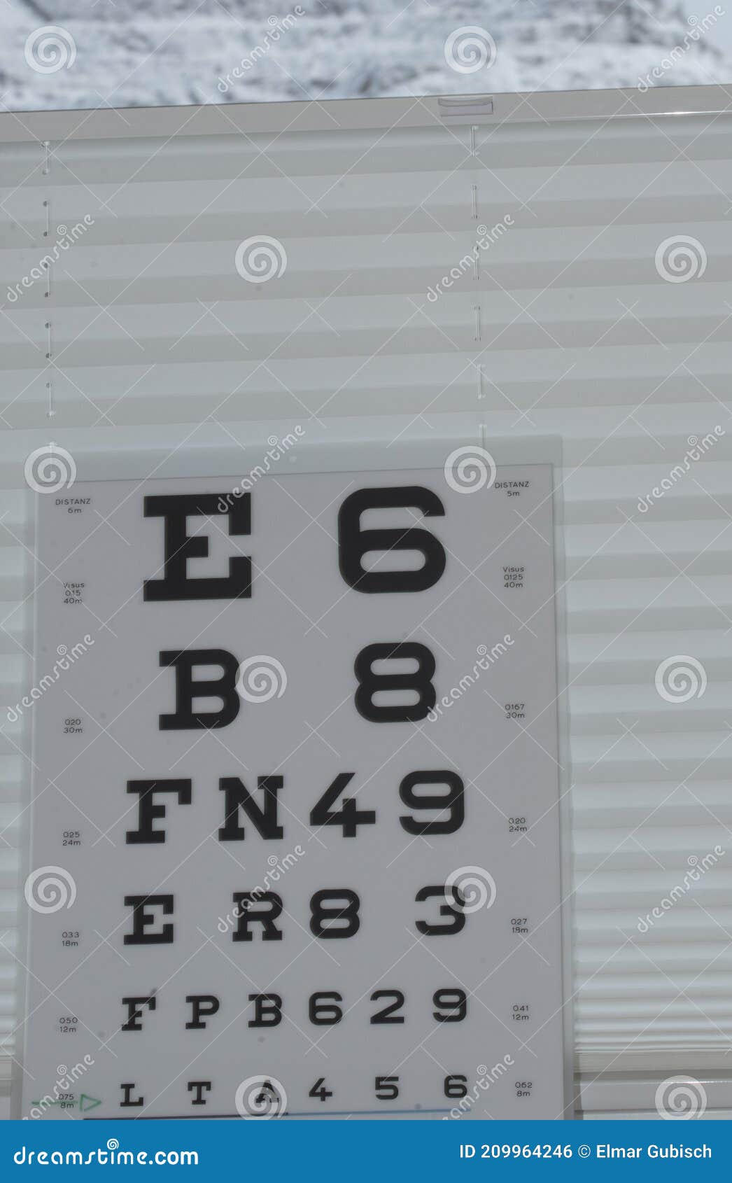 Eye Examination, Table for Measurement of Visual Acuity Stock Photo ...