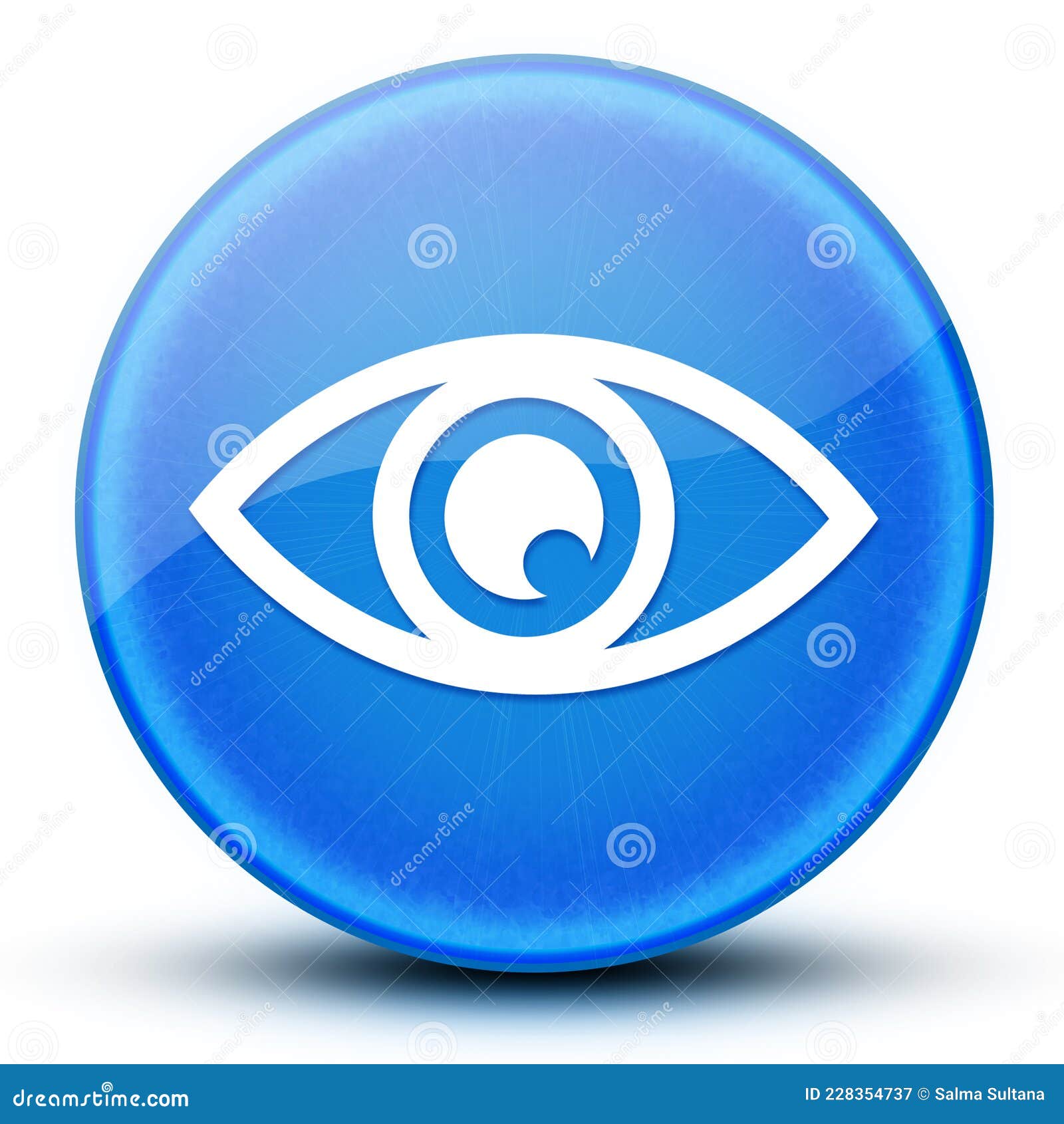 Eye Eyeball Glossy Elegant Blue Round Button Abstract Stock ...