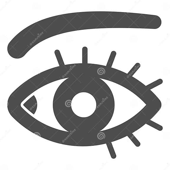 Eye and Eyebrow Solid Icon, Optics and Human Vision Concept. Vector ...