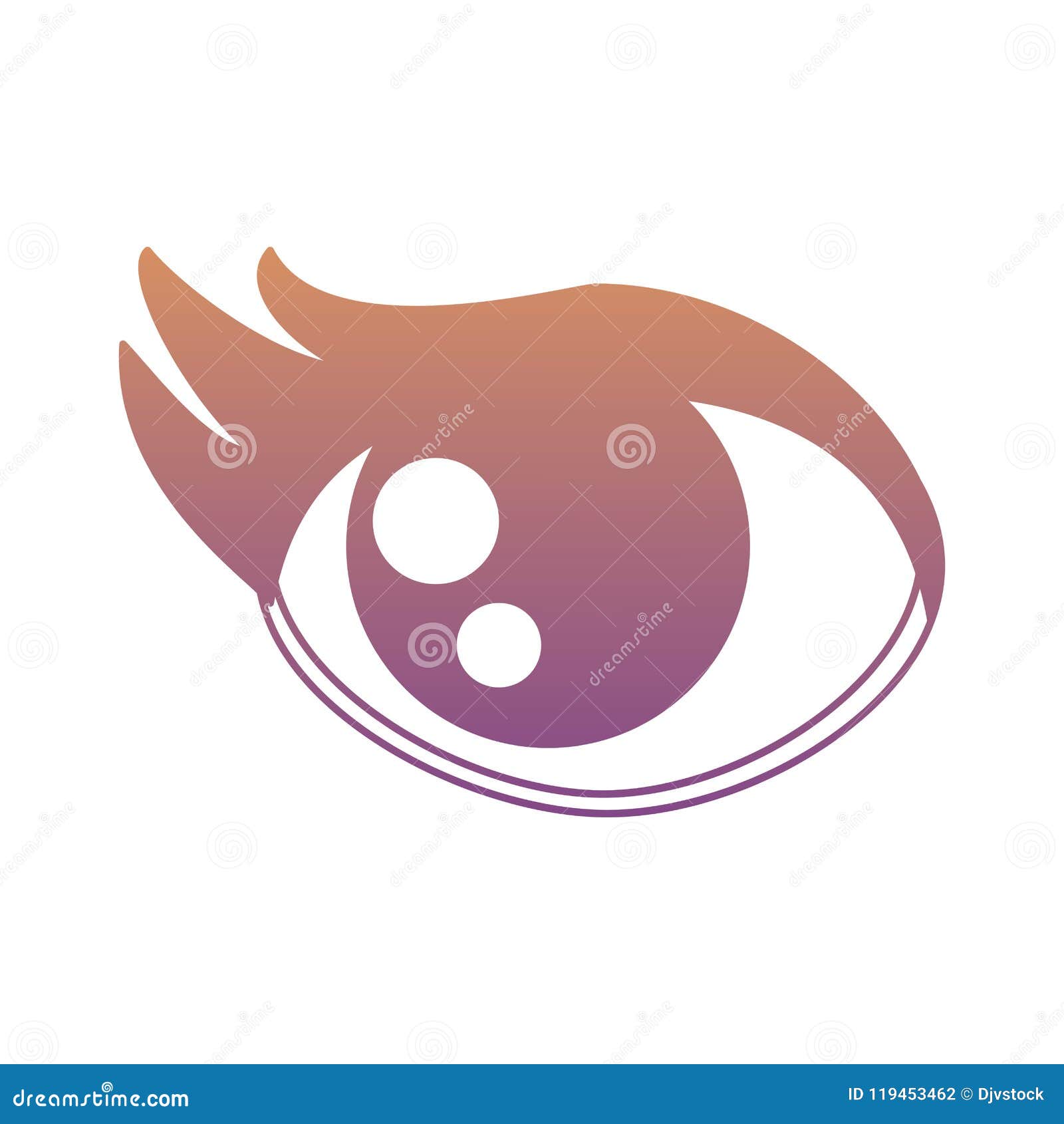 Eye and eyebrows icon stock vector. Illustration of symbol - 119453462