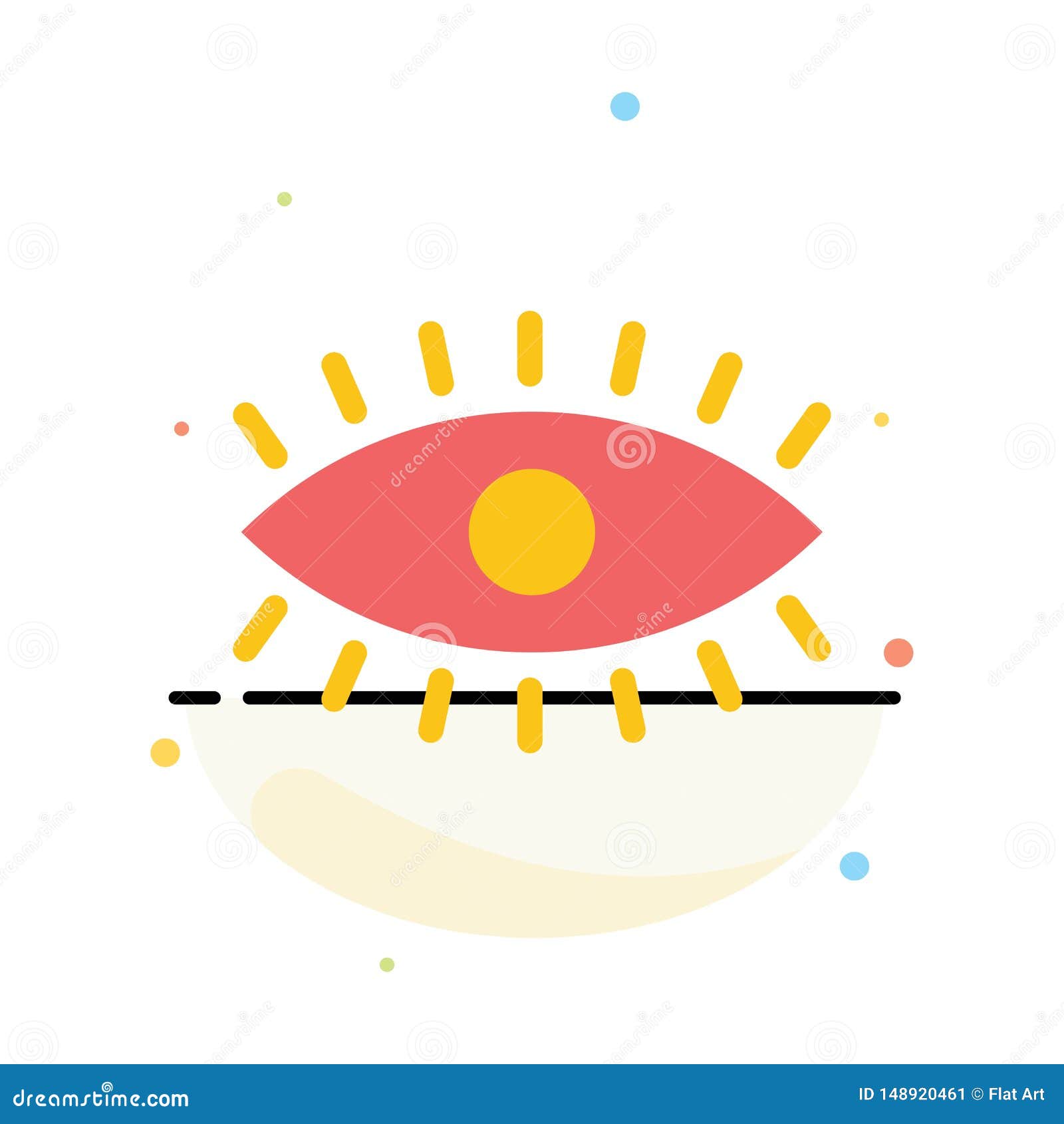 Eye, Eyes, Watch, Design Abstract Flat Color Icon Template Stock Vector ...