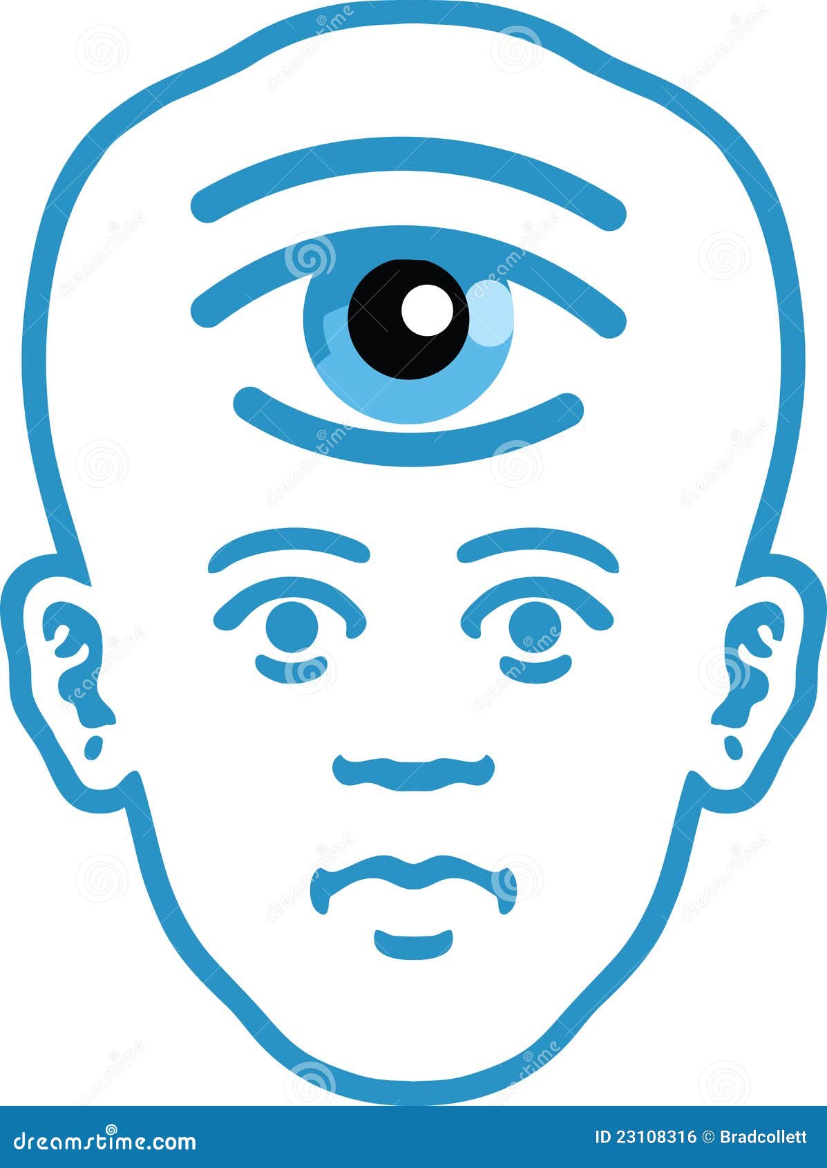 Eye Face stock vector. Illustration of frantic, face - 23108316