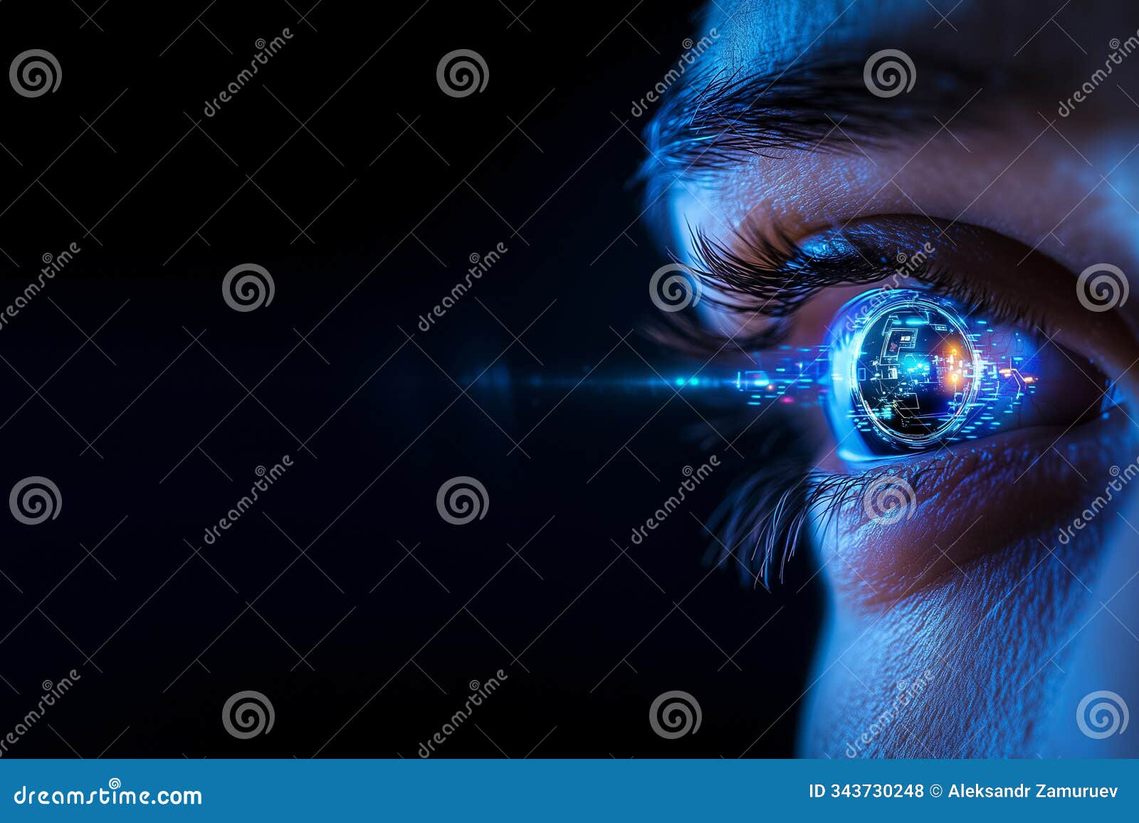 The Eye Features Vibrant Digital Elements, Highlighting the Blend of ...