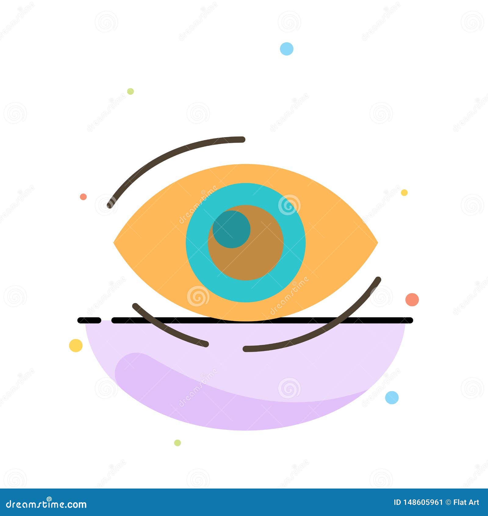 Eye, Find, Look, Looking, Search, See, View Abstract Flat Color Icon ...