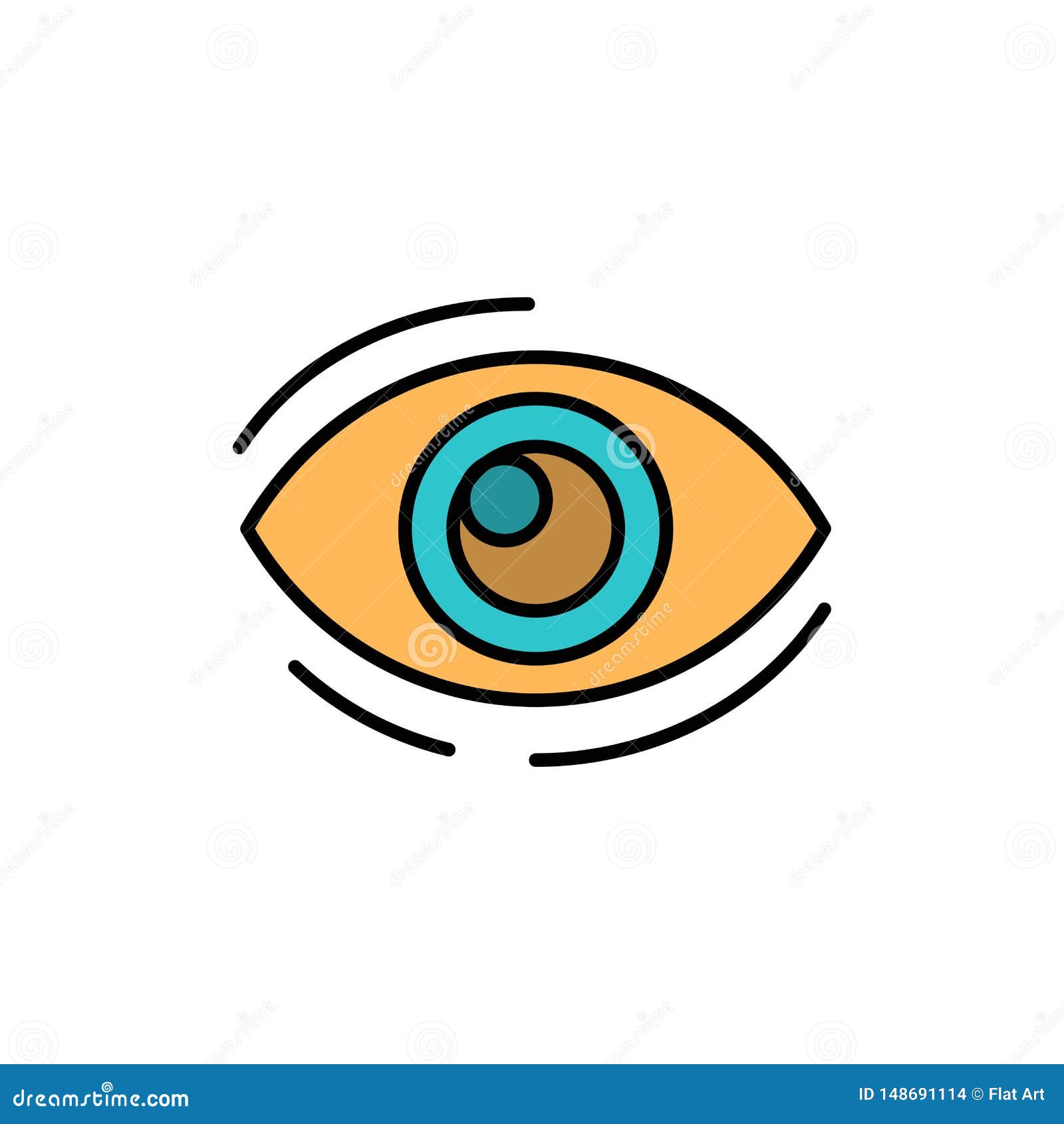 Eye, Find, Look, Looking, Search, See, View Flat Color Icon. Vector ...