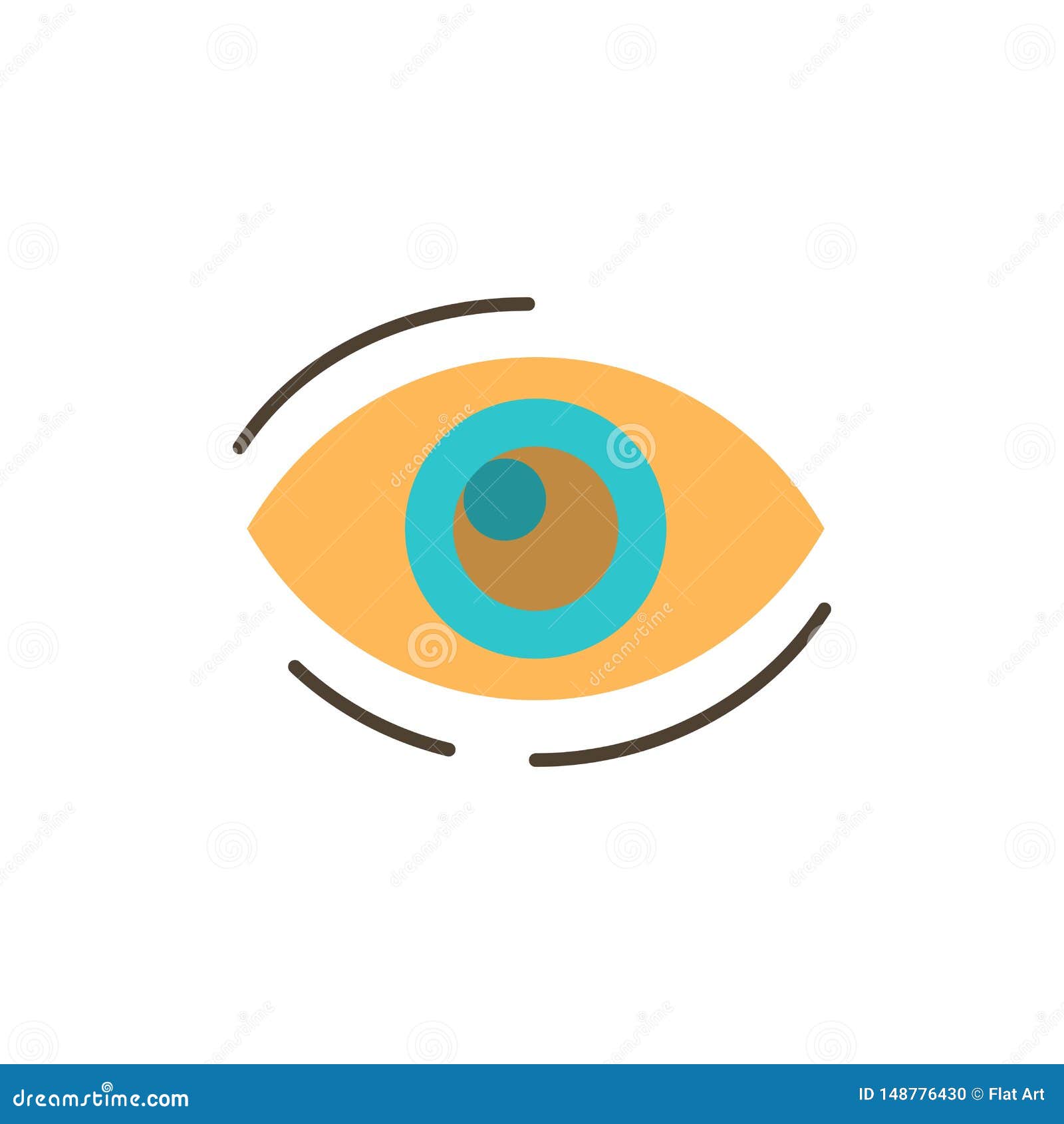 Eye, Find, Look, Looking, Search, See, View Flat Color Icon. Vector ...