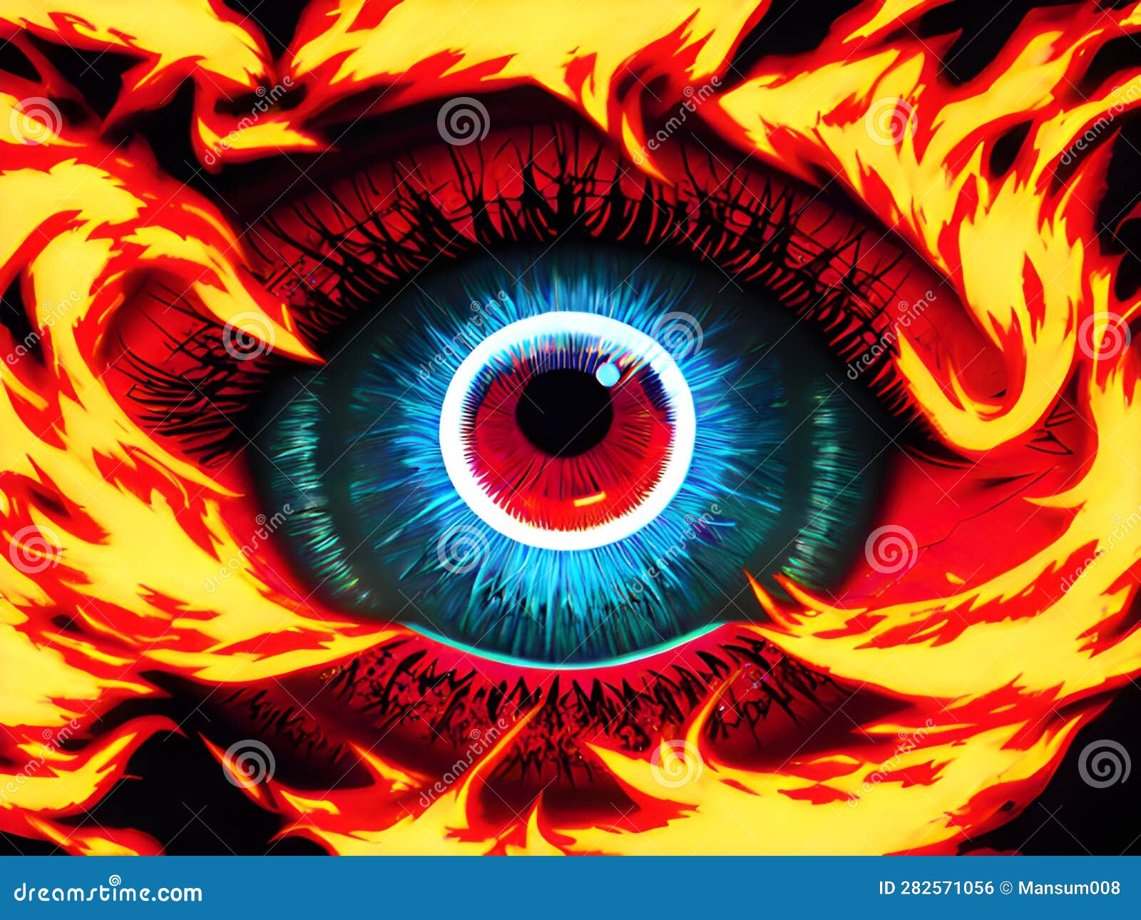 Eye of Fire. Abstract Eye, AI Generated Stock Illustration ...