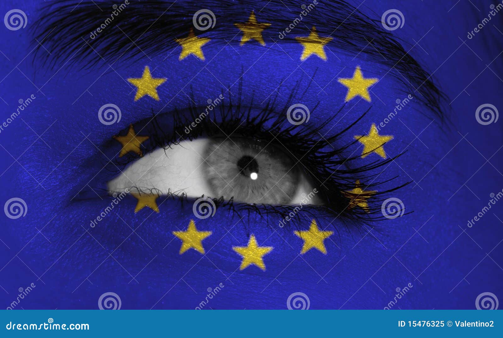 Eye with flag stock image. Image of close, europe, female - 15476325