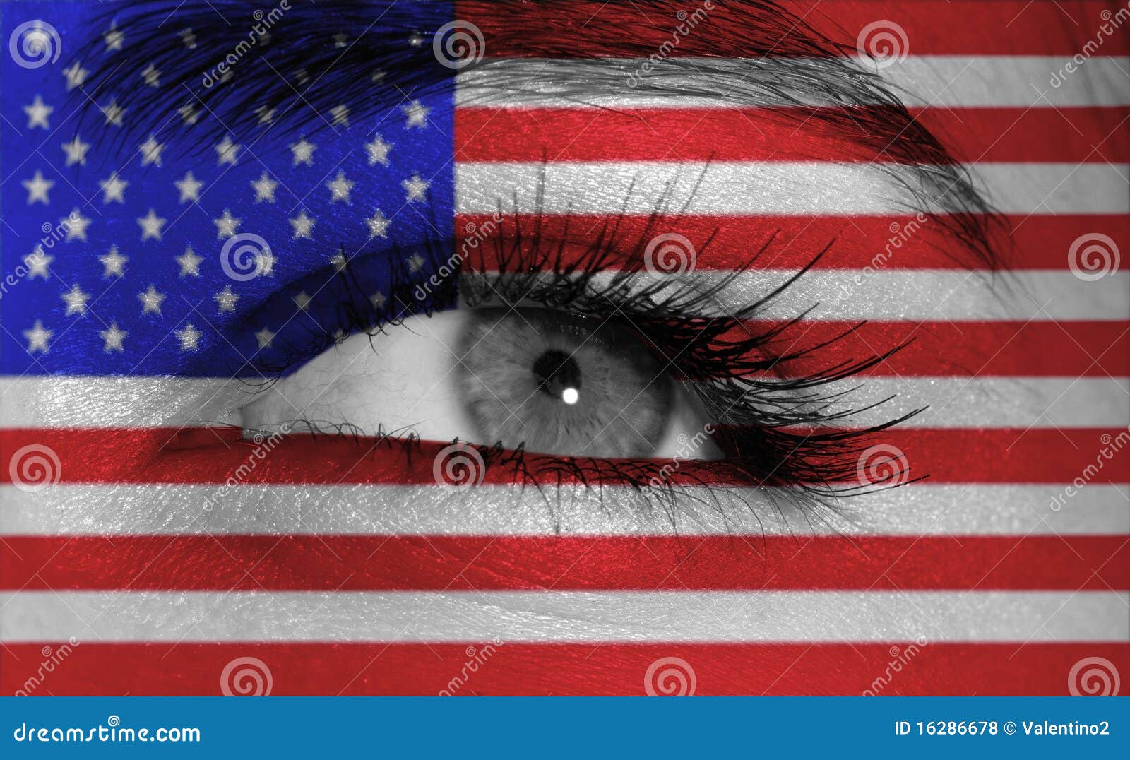 Eye with flag stock photo. Image of country, united, stars - 16286678