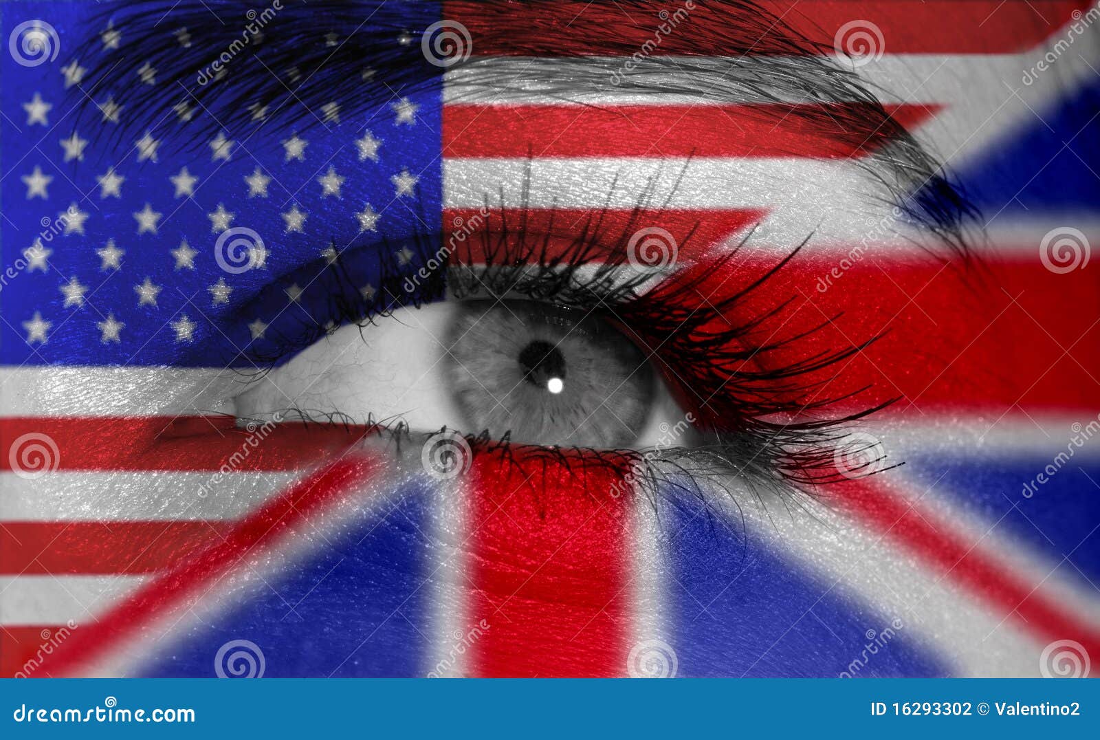 Eye with flag stock photo. Image of british, great, kingdom - 16293302