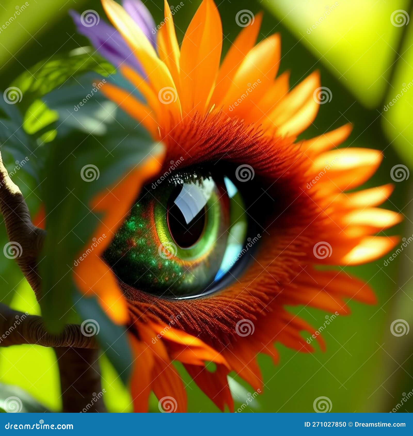 Eye in Flower, Fantasy Plant. Generative AI Stock Illustration ...