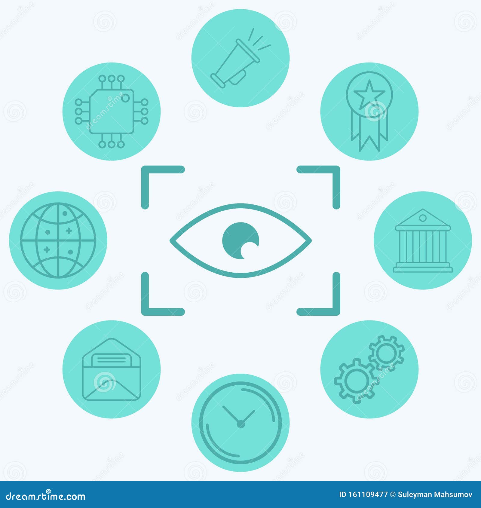 Eye Focus Vector Icon Sign Symbol Stock Illustration - Illustration of ...