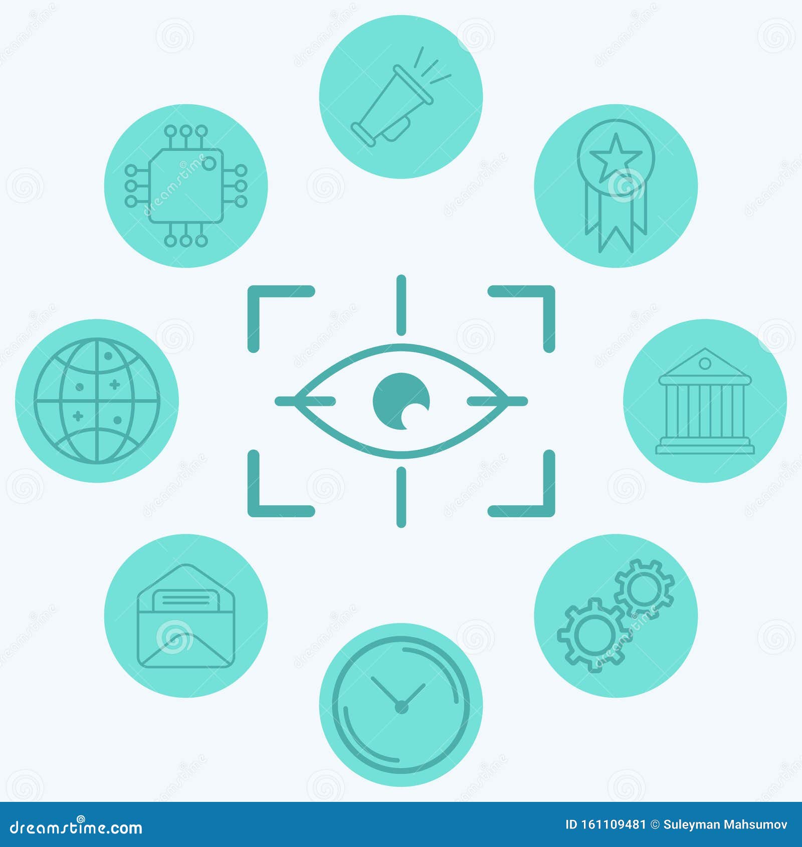 Eye Focus Vector Icon Sign Symbol Stock Illustration - Illustration of ...