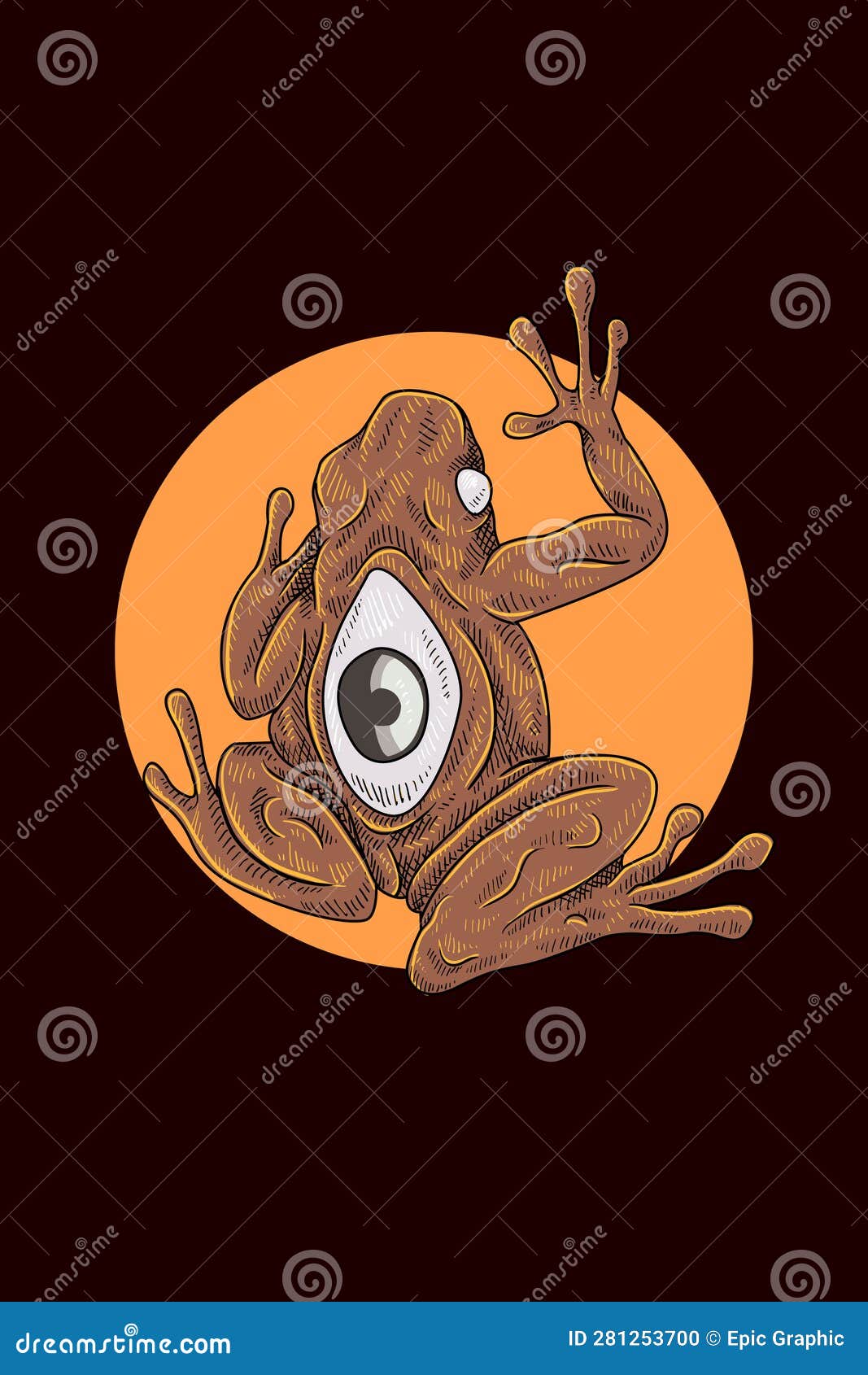 Frog with Eye Vector Illustration Stock Vector - Illustration of comic ...