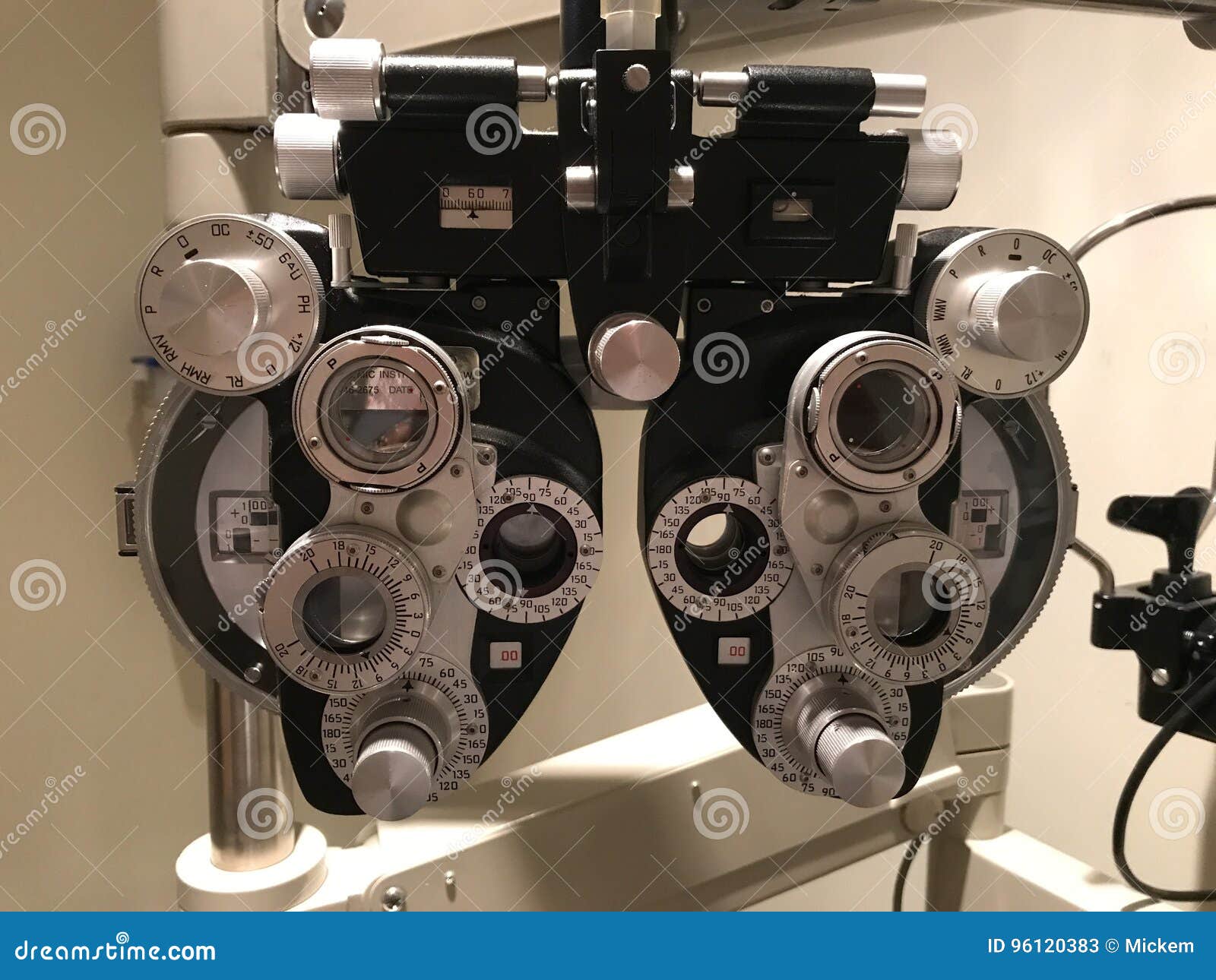 Eye Exam Equipment stock image. Image of eyecare, measure - 96120383